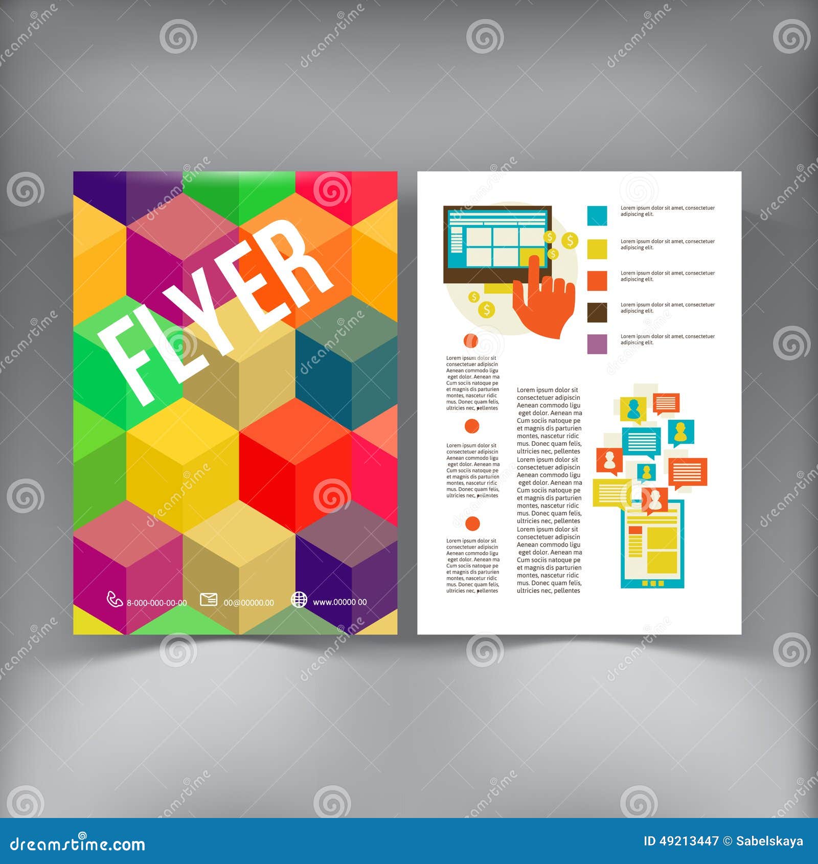 Abstract Brochure Flyer Design Vector Template Stock Vector ...