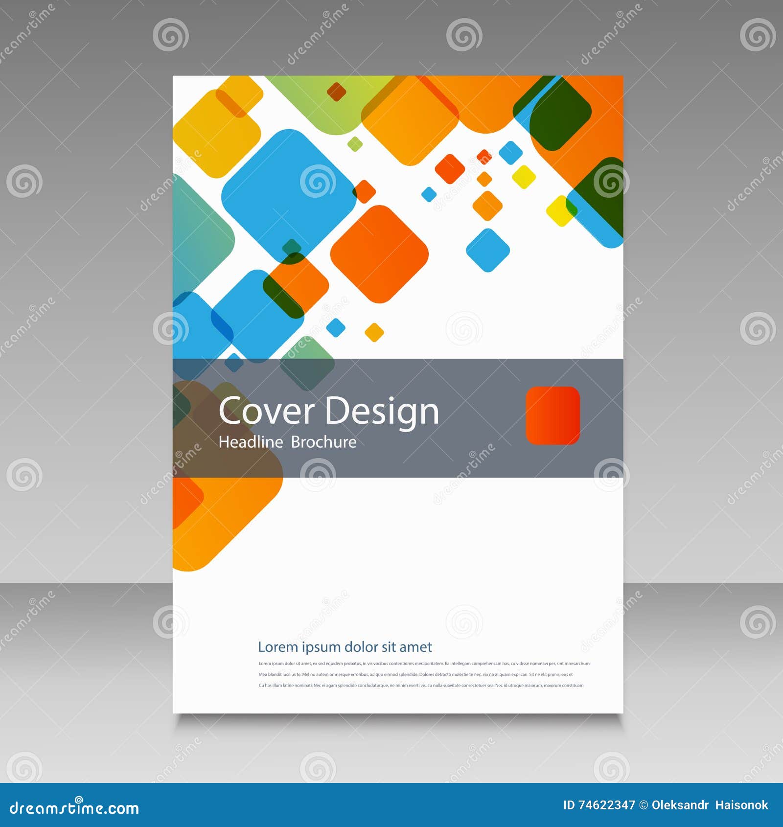 Abstract Brochure Template Design with Squares Stock Vector ...