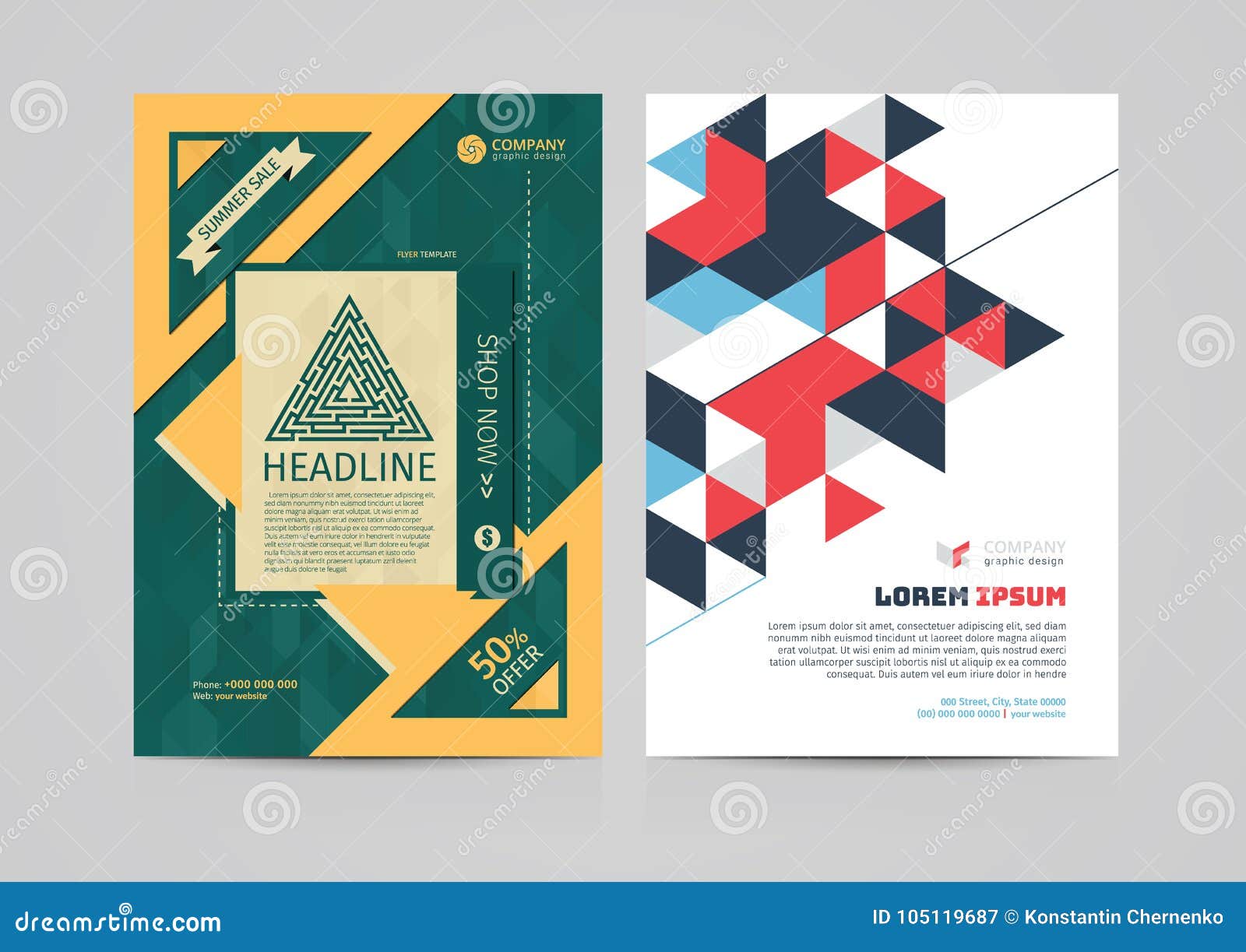 Abstract Brochure Template Layout Design. Stock Vector - Illustration ...