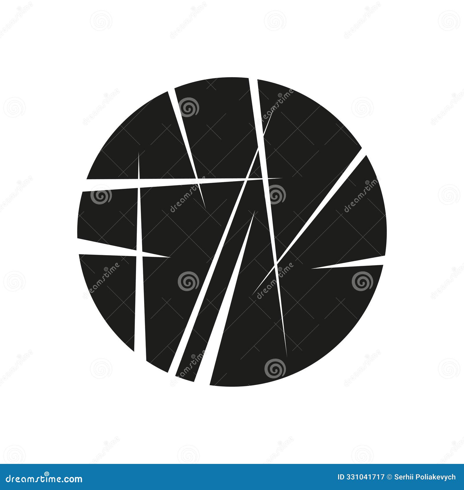 Abstract Broken Circle. Geometric Vector Design. Black Shattered Shape ...