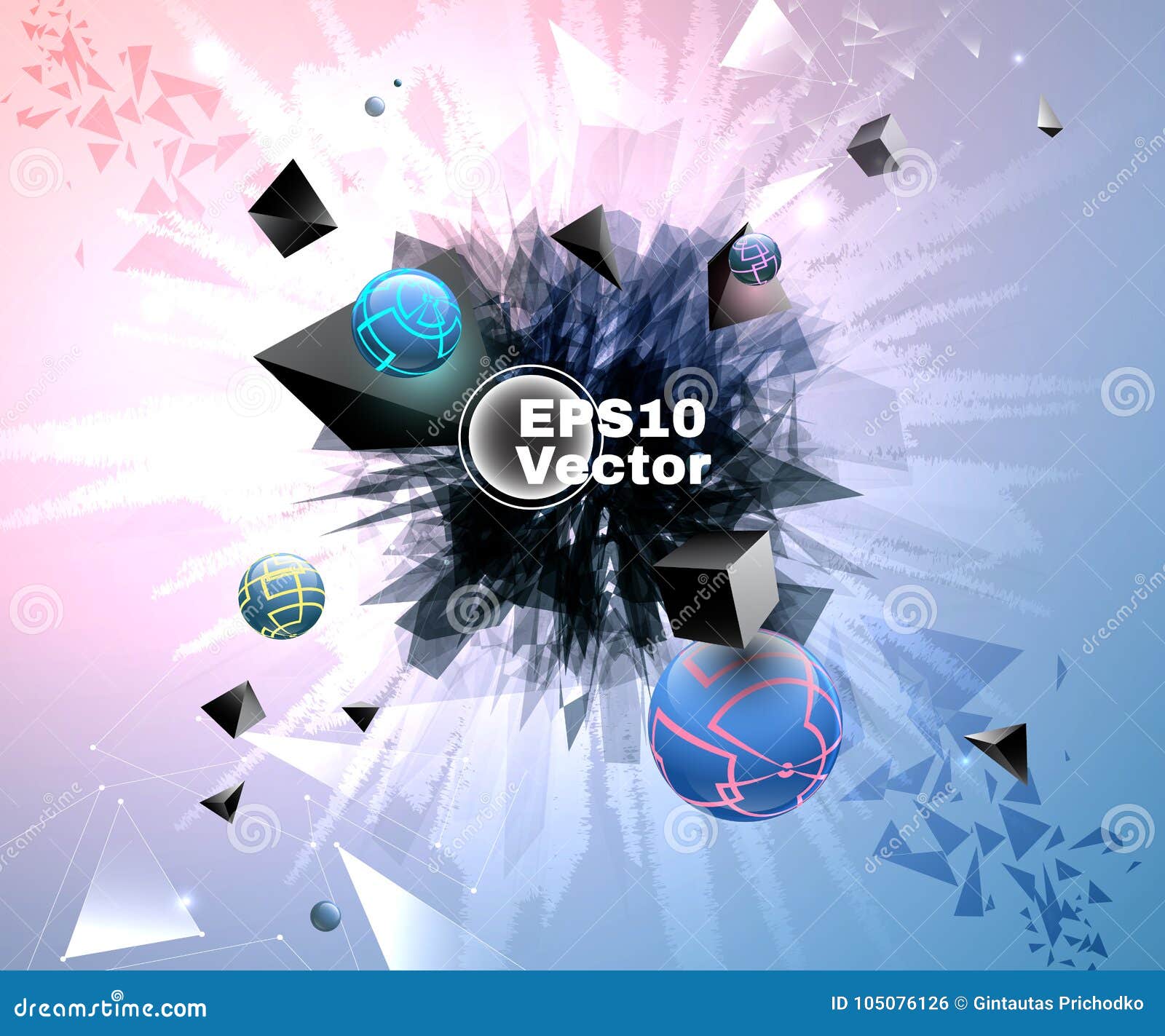 Abstract Broken Forms on Colored Background Stock Vector - Illustration ...