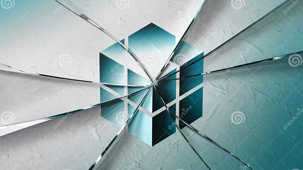 Abstract Broken Glass Cube Design, Shattered Good Resolution Stock ...