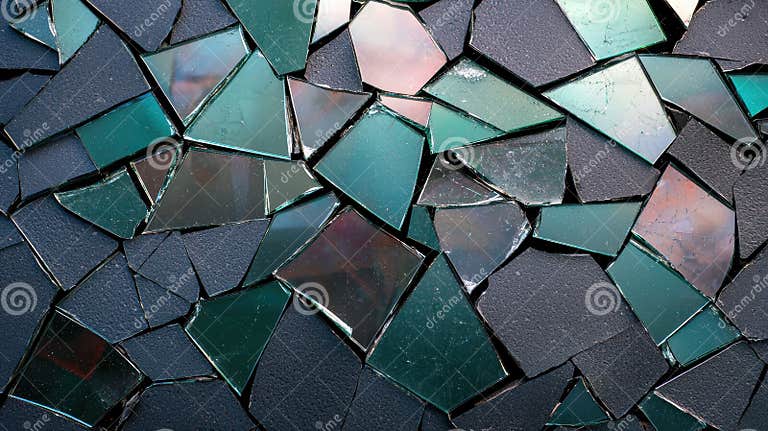 Abstract Broken Glass Mosaic Pattern Stock Illustration - Illustration ...