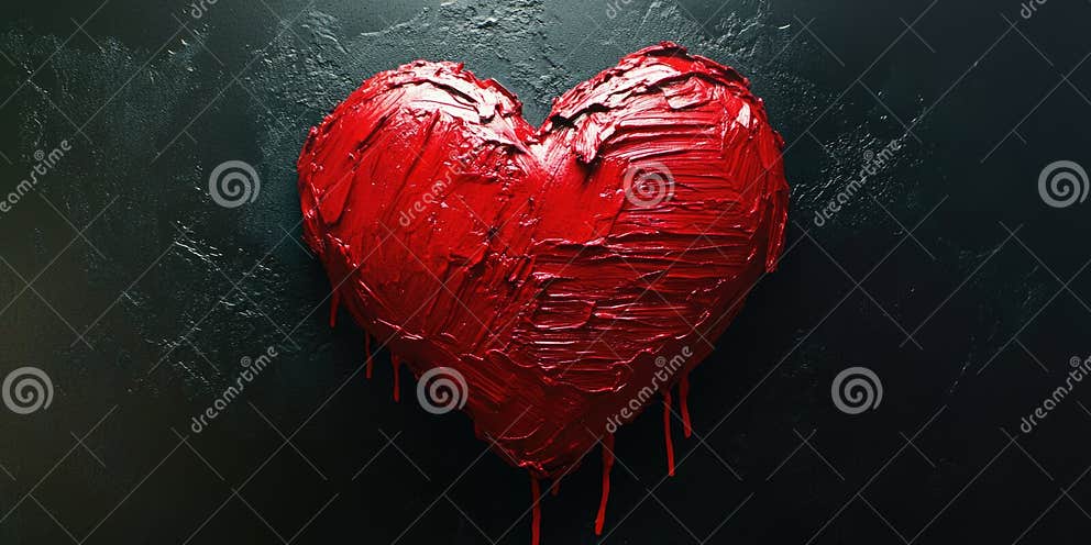 Abstract Broken Heart Artwork Stock Photo - Image of broken, painting ...