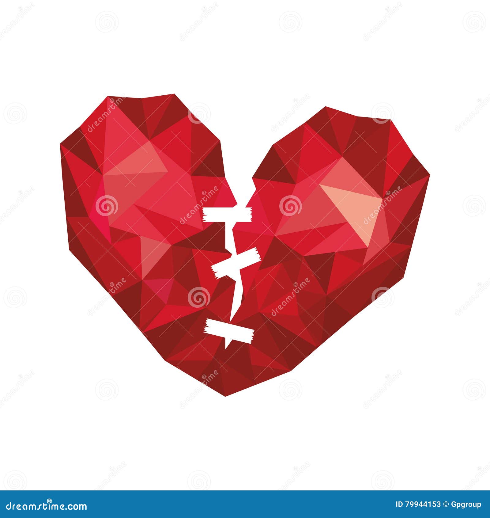 Abstract broken heart stock vector. Illustration of style - 79944153