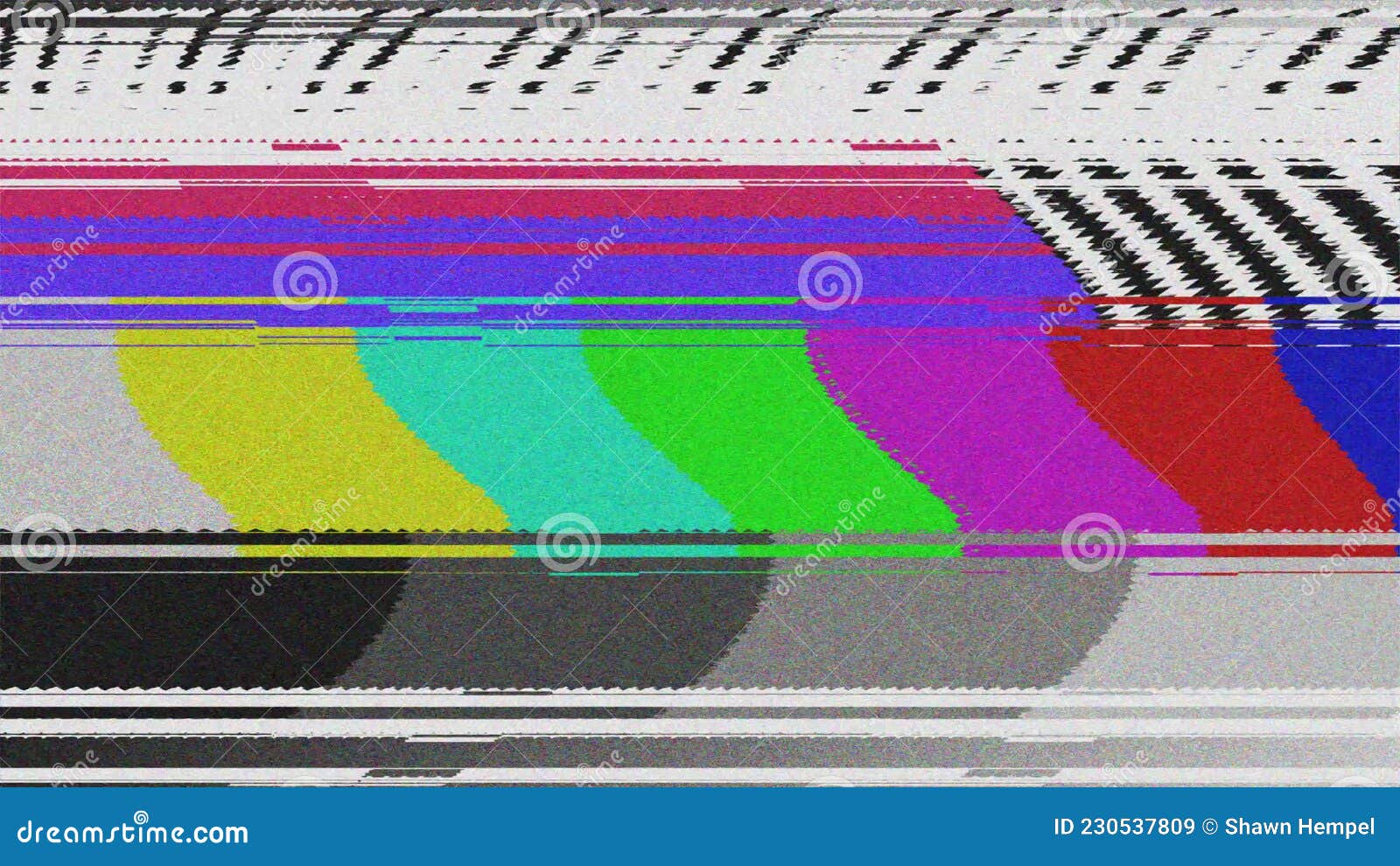 Abstract Broken or No Signal Television, TV or Computer Test Pattern ...