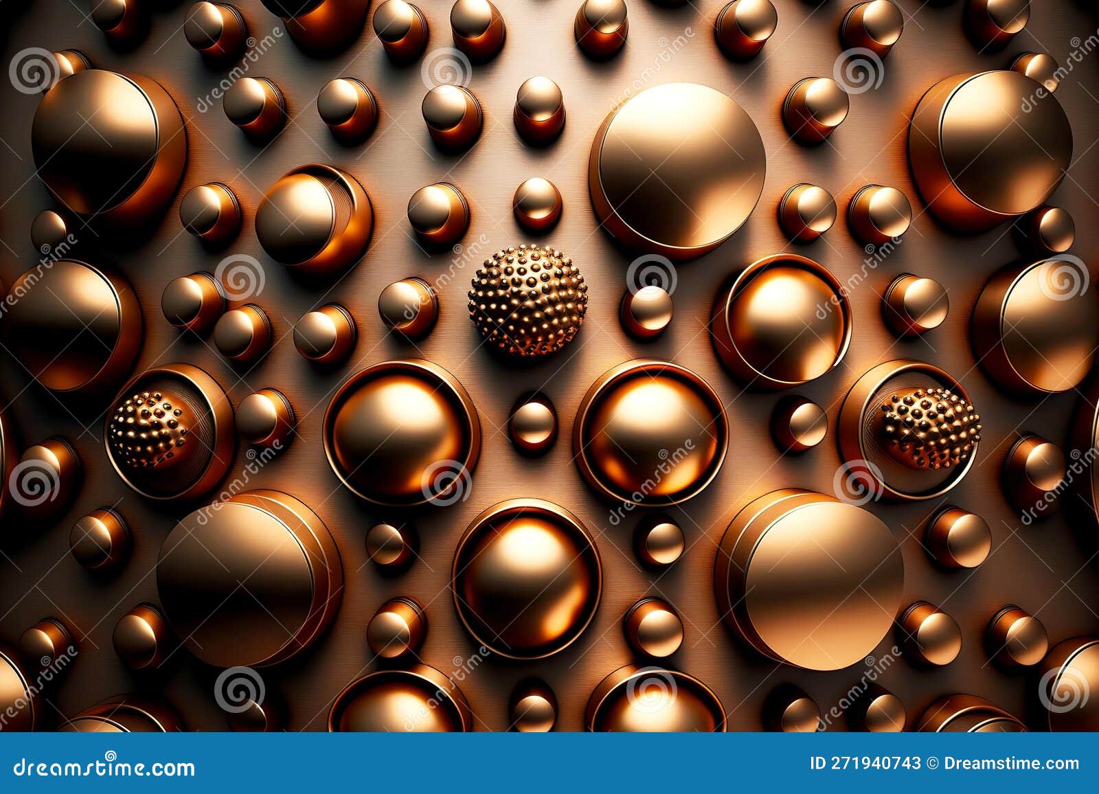 Abstract Bronze Metal Rivets Grunge Style Pattern Background 3d Render ...