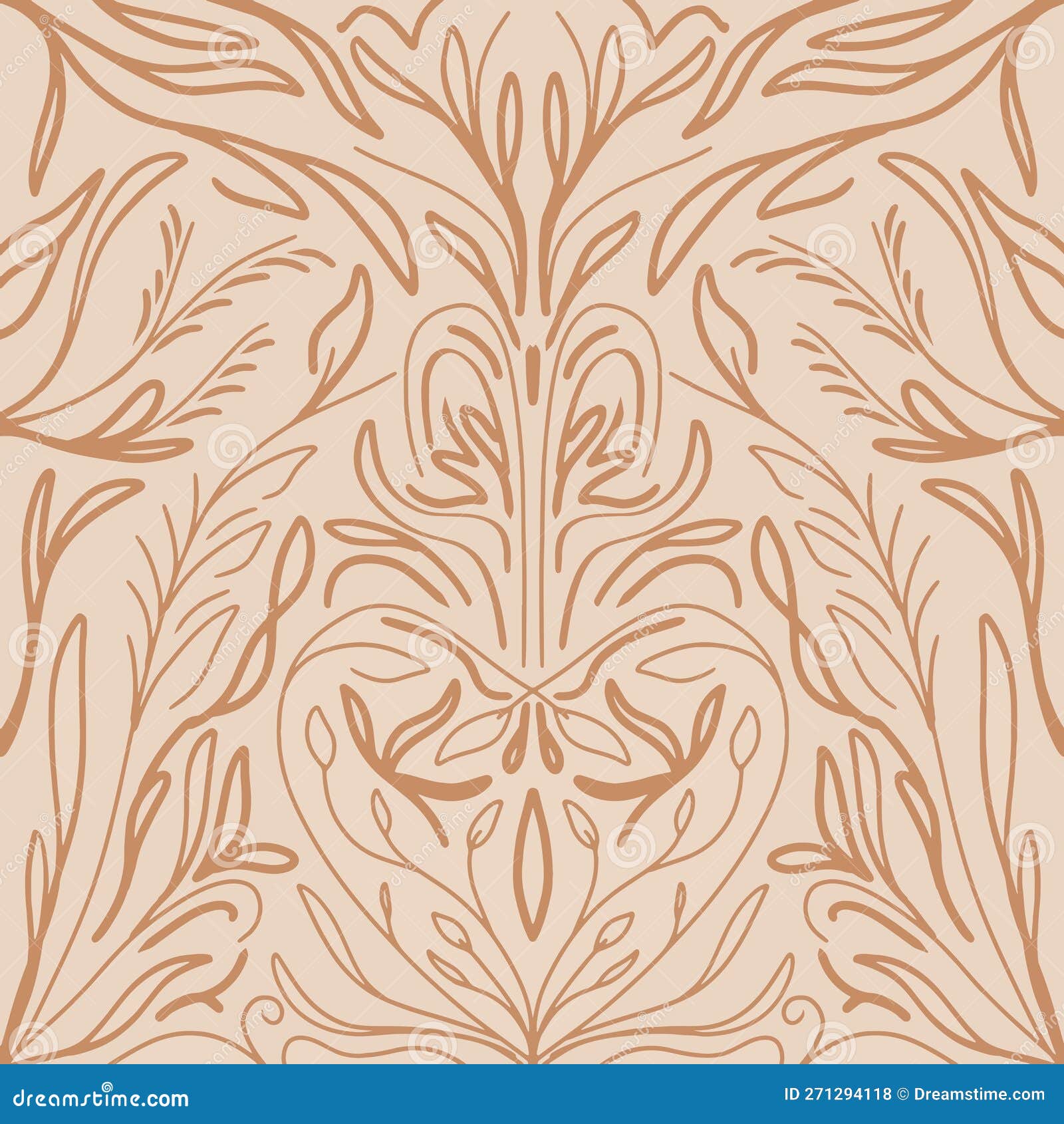 Abstract Brown Color Floral Pattern Design Stock Vector - Illustration ...