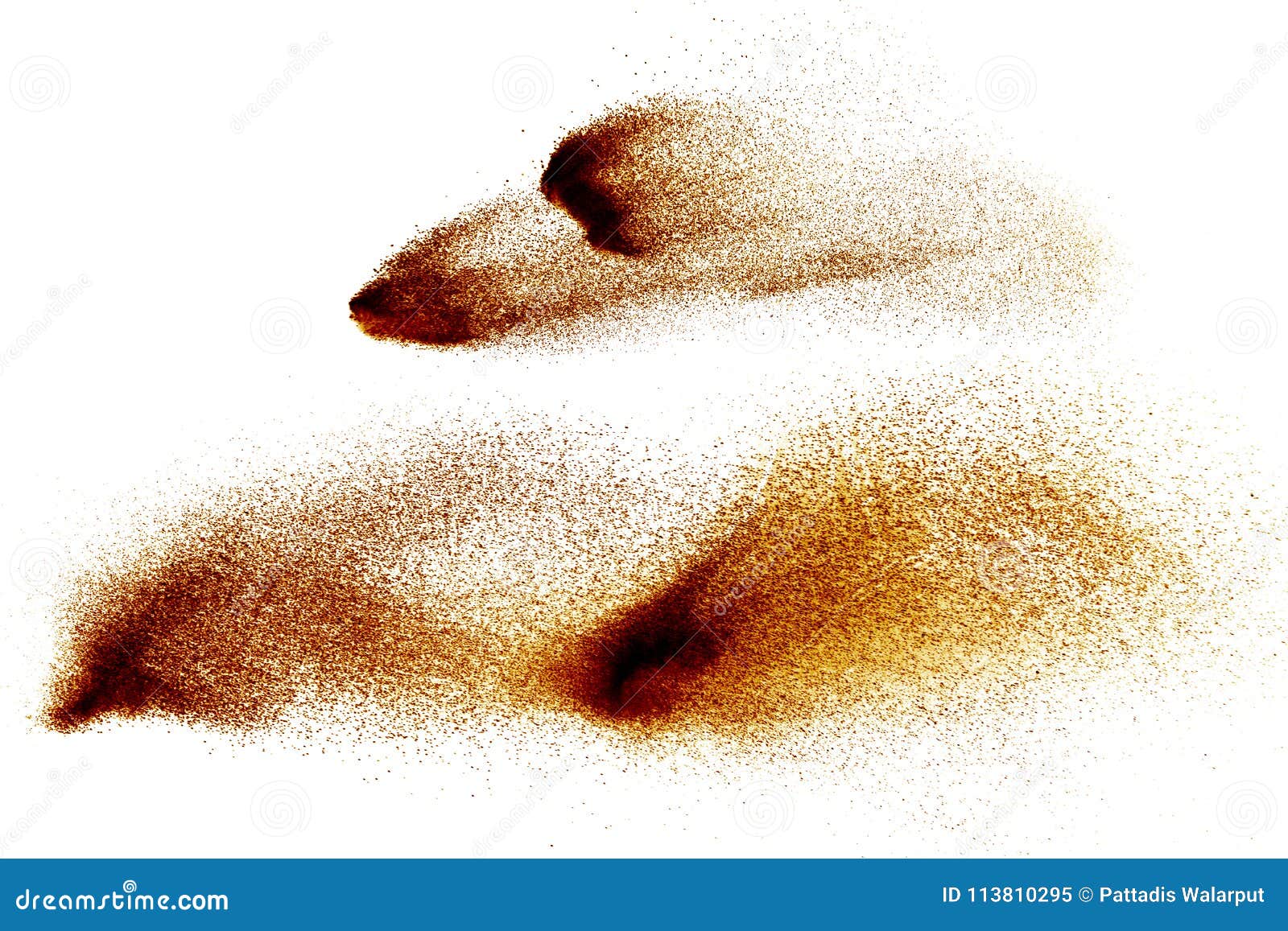 Abstract Brown Colored Sand Splash on White Background. Stock Image ...