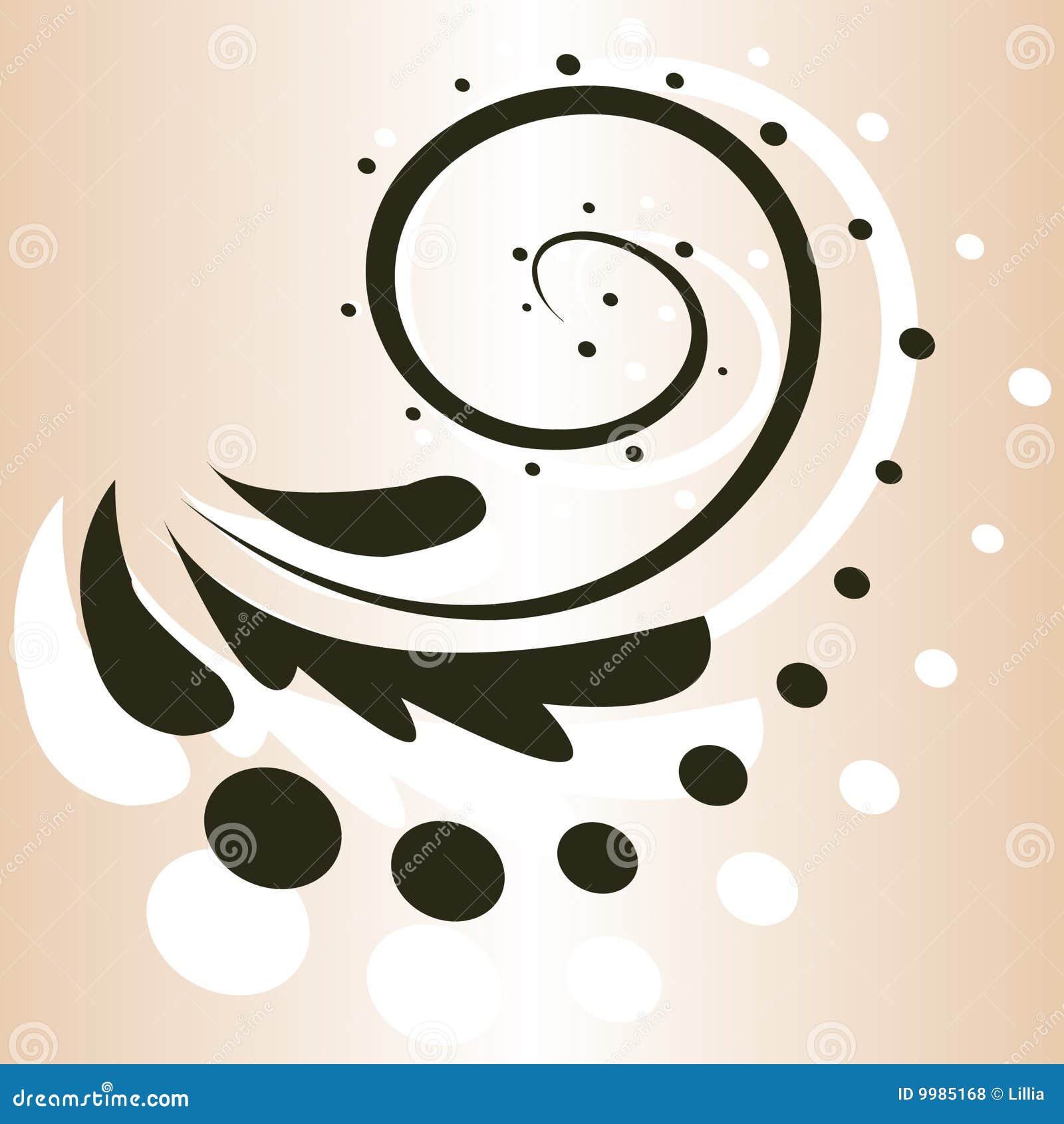 Abstract Brown Element with Spots Stock Vector - Illustration of scroll ...