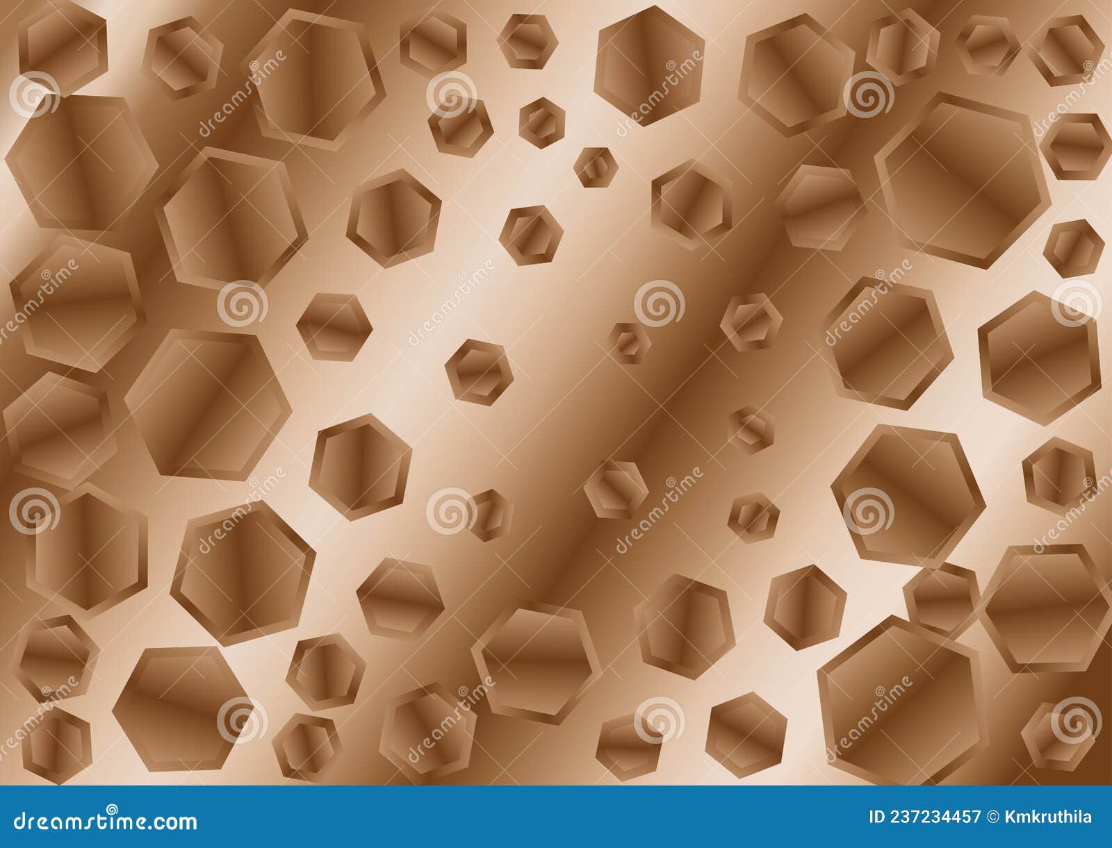 Abstract Brown Gradient Hexagon Shape Background Vector Image Beautiful ...