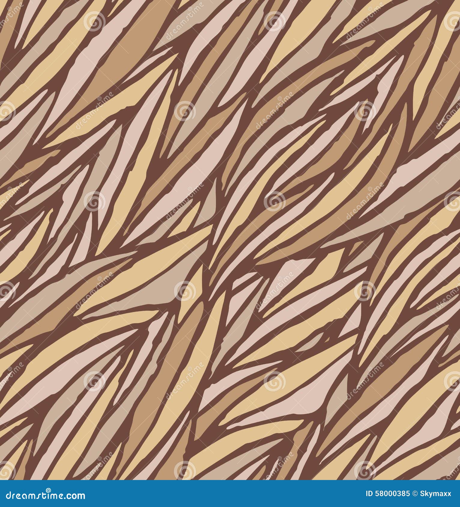 Abstract Brown Hand-drawn Waves Seamless Pattern Stock Vector ...