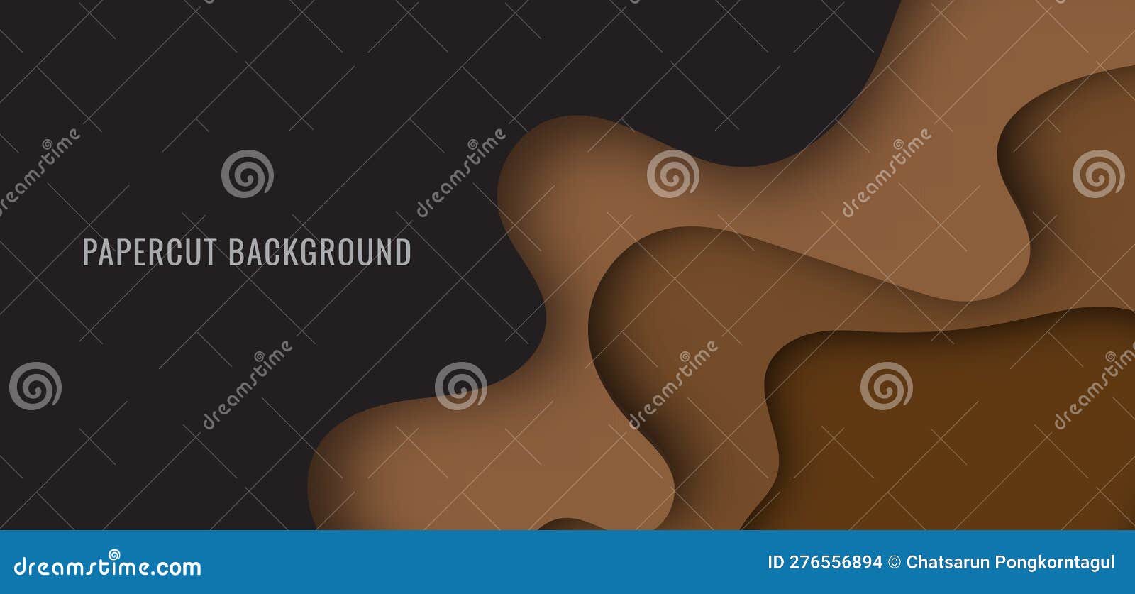 Abstract Brown Papercut Pattern on Black Background. Stock Vector ...