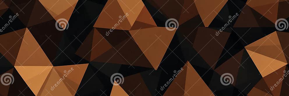Abstract Brown Polygon Triangles on Black Background Design Ai ...
