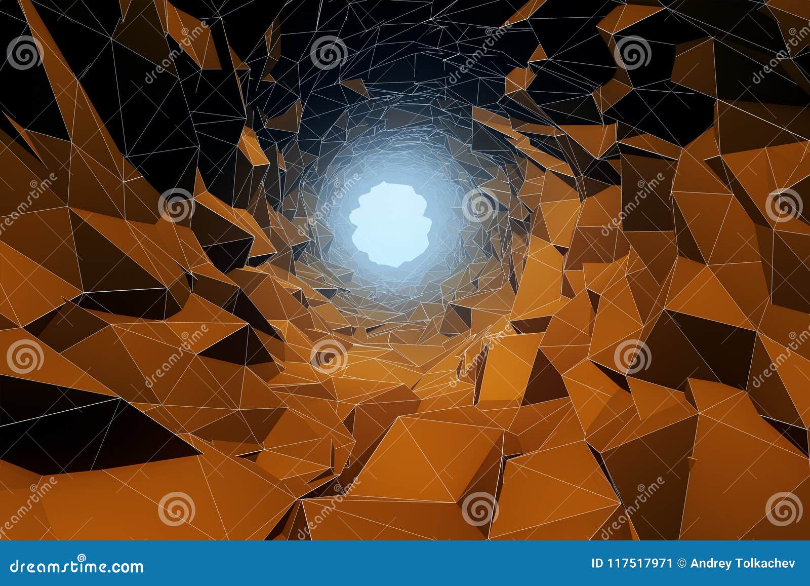 Abstract Brown Polygonal Cave Stock Illustration - Illustration of ...
