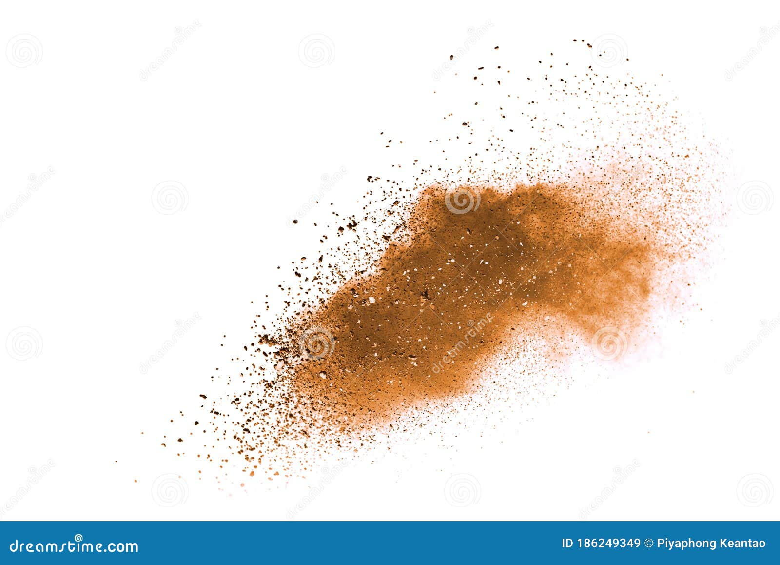Abstract of Brown Powder Explosion on White Background. Stock Image ...