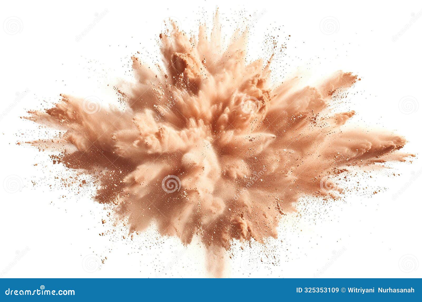 Abstract Brown Powder Explosion on White Background Stock Illustration ...