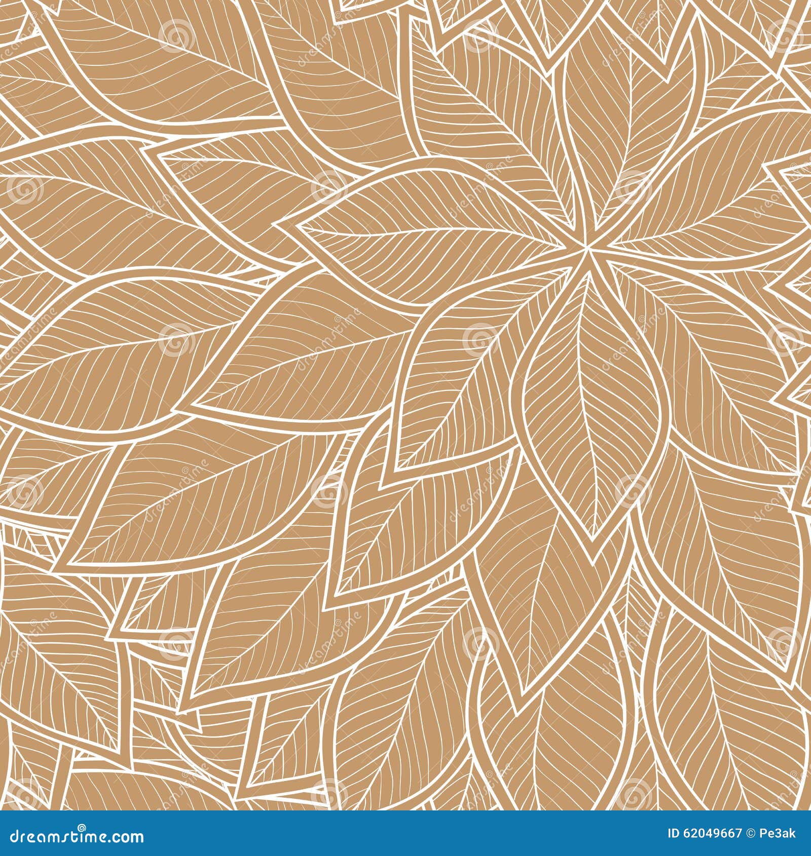 Abstract Brown Seamless Pattern with Leaves. Vector Stock Vector ...