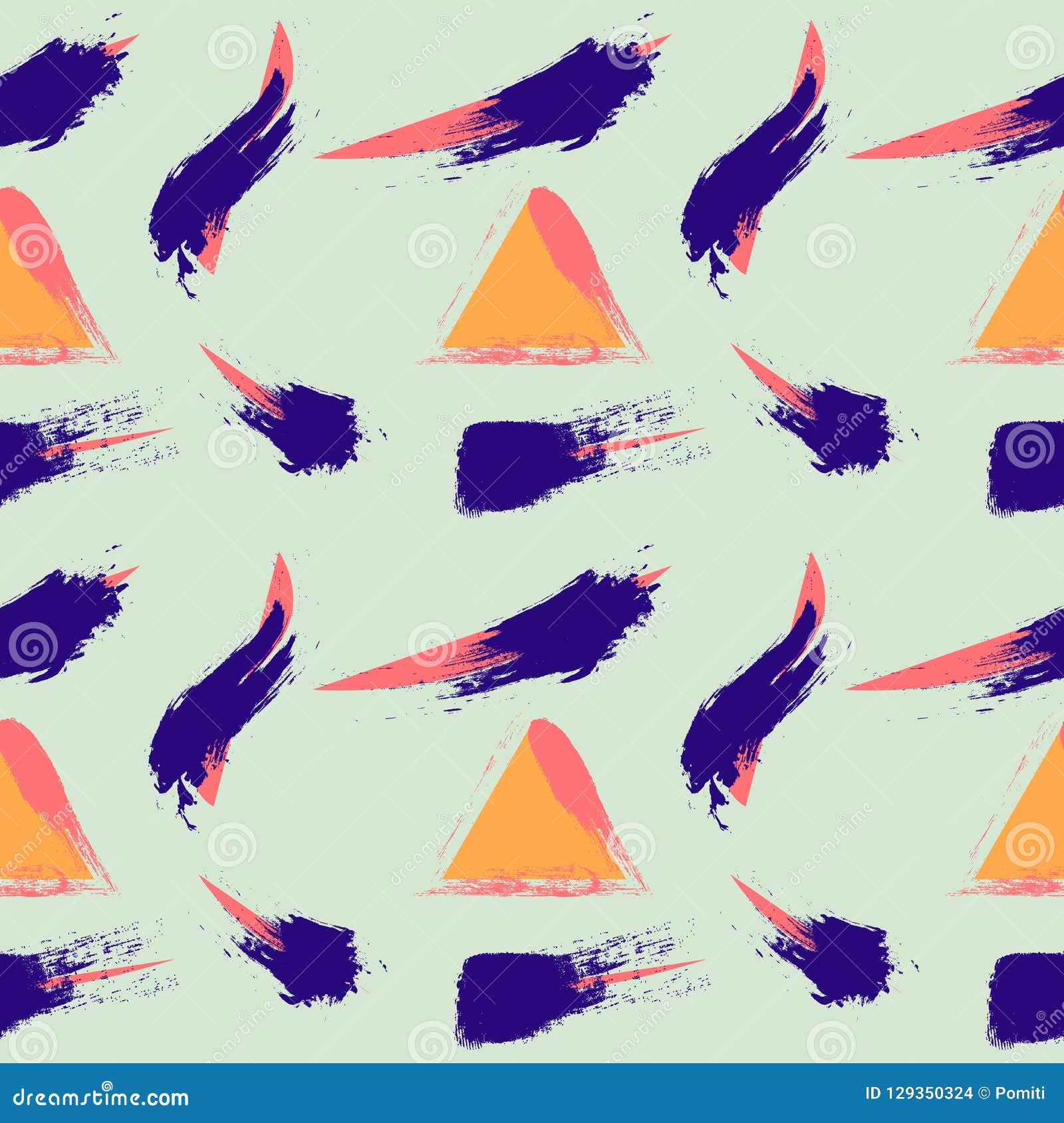 Abstract Brush Painted, Seamless Pattern Image Stock Illustration ...