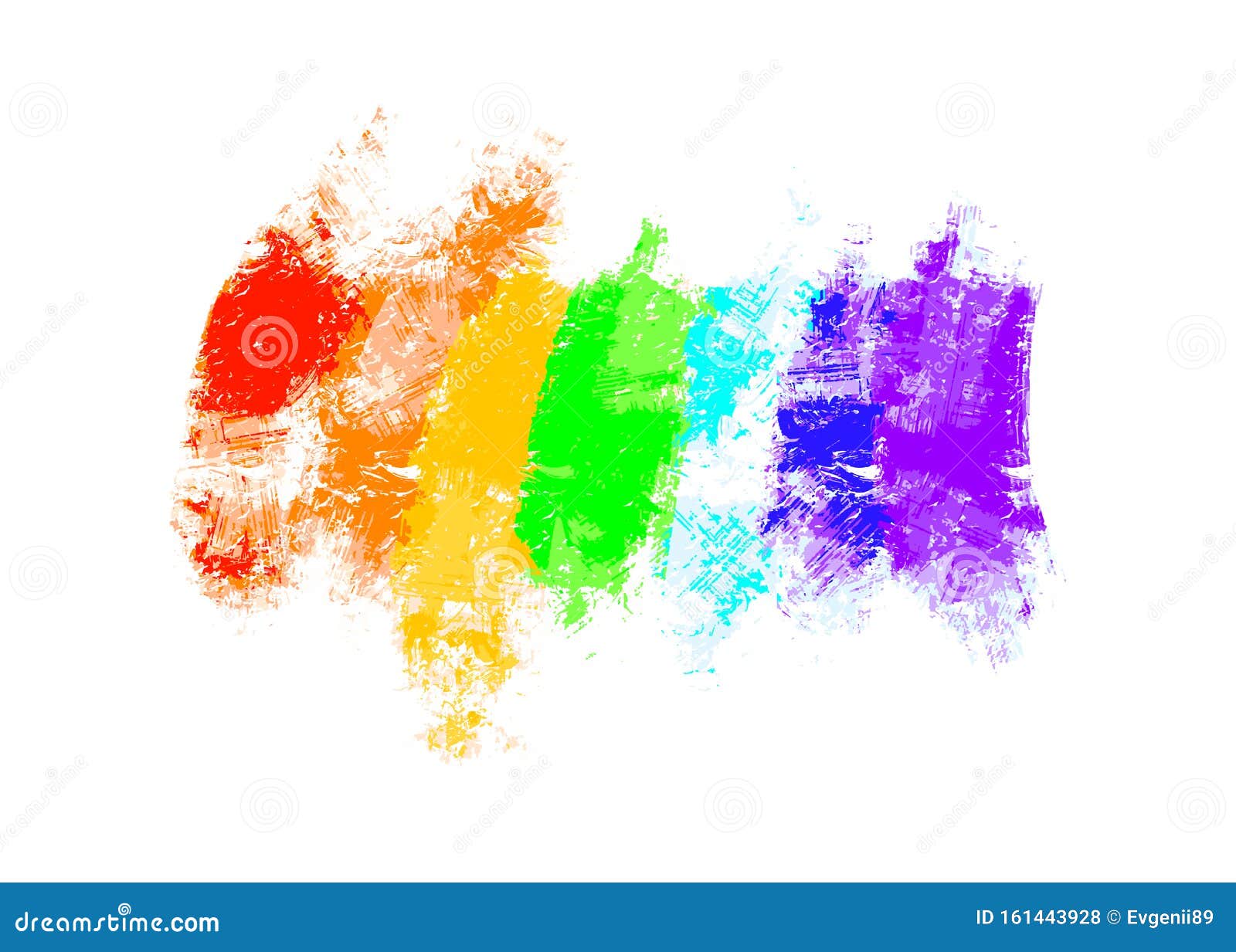 Abstract Brush Strokes Paint with Texture in Rainbow Colours Isolated ...