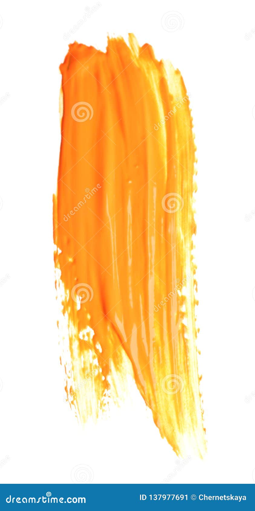 Abstract Brushstroke of Orange Paint Isolated Stock Image - Image of ...