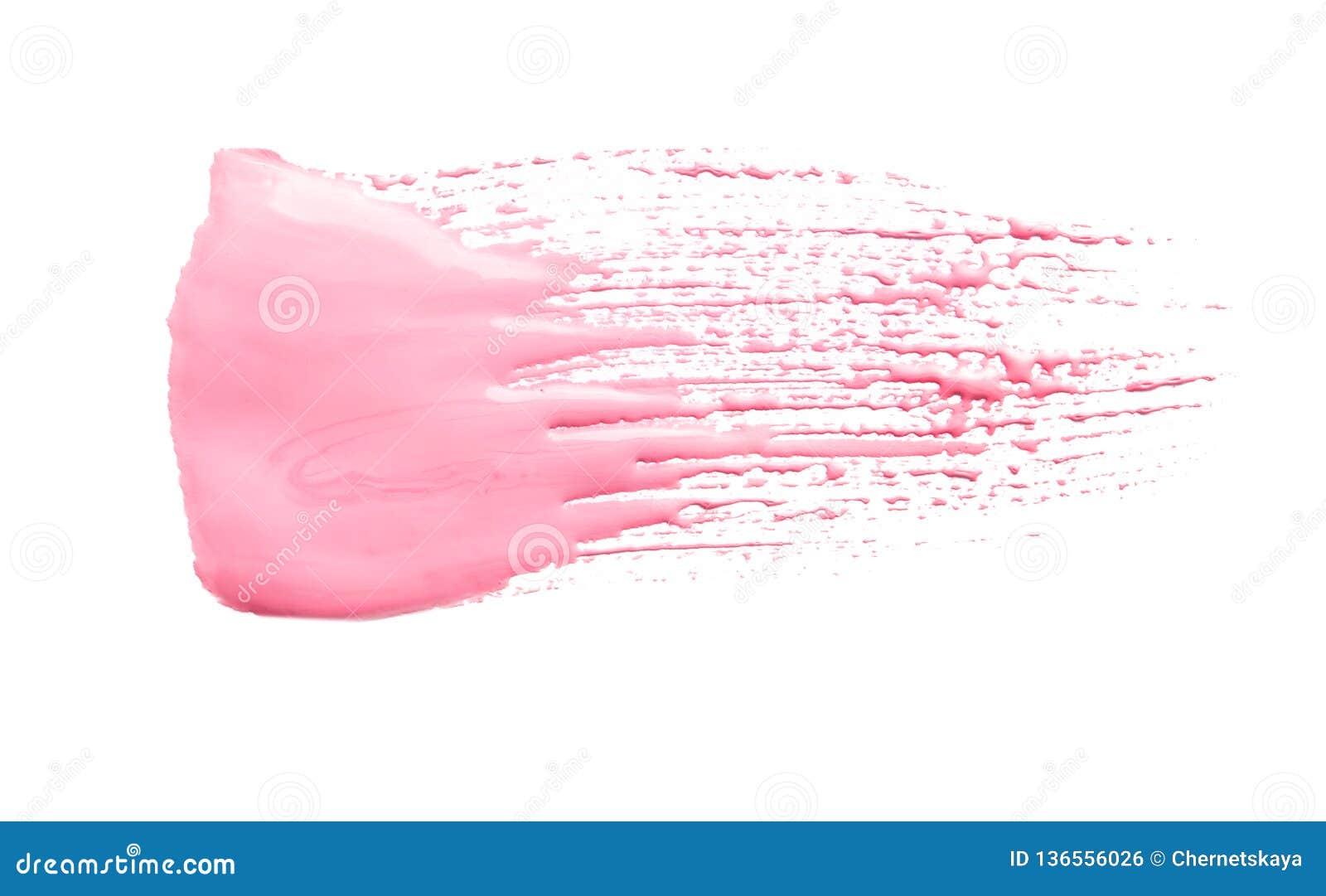 Abstract Brushstroke of Pink Paint on White Stock Photo - Image of ...