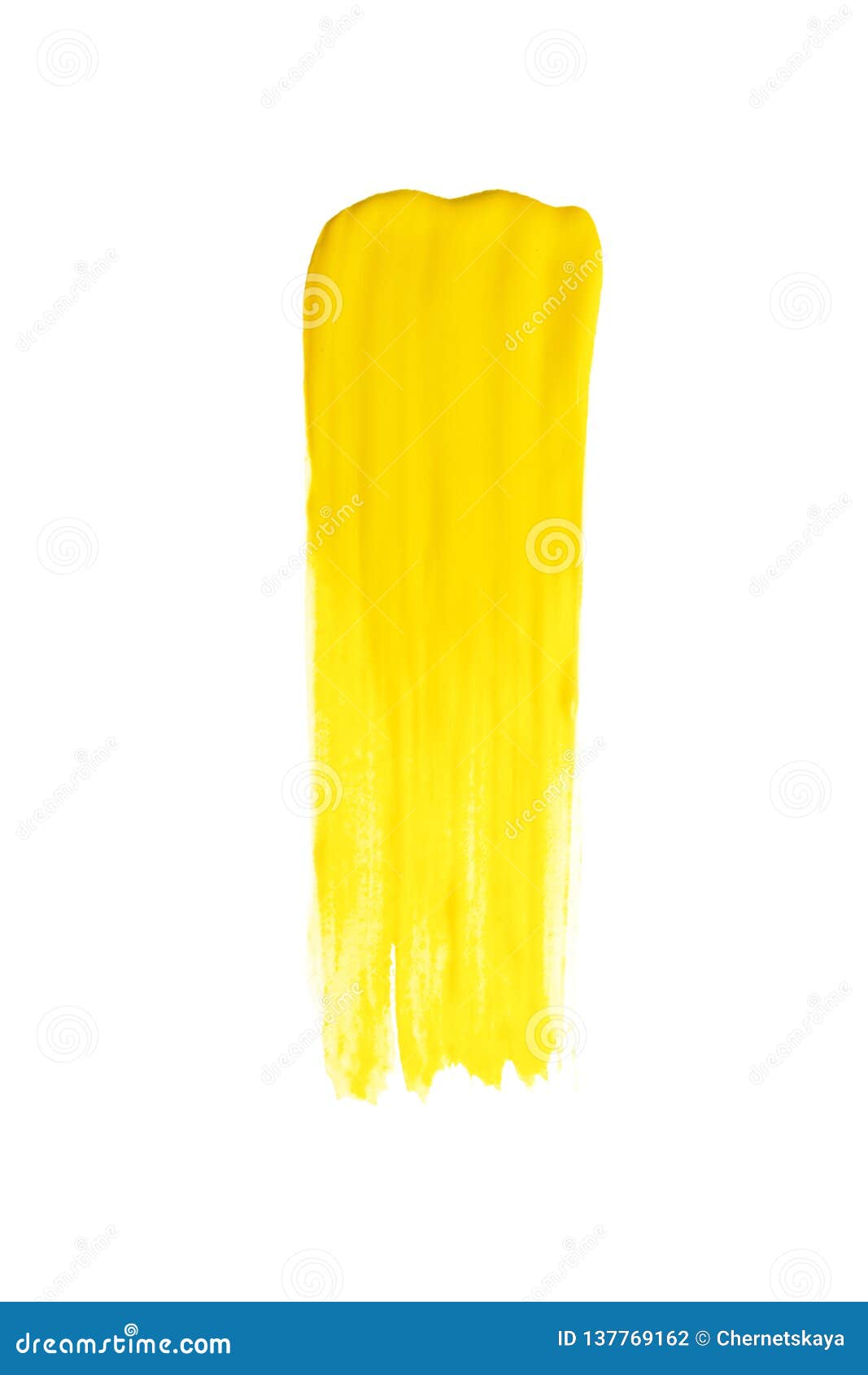 Abstract Brushstroke of Yellow Paint on White Stock Photo - Image of ...