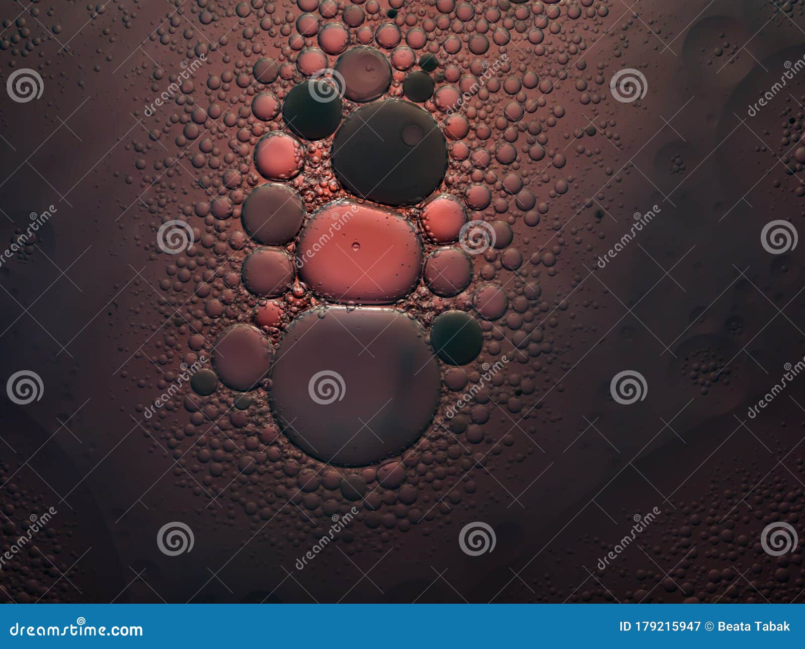 Abstract Bubble Background in Desaturated Red and Black. Slightly ...