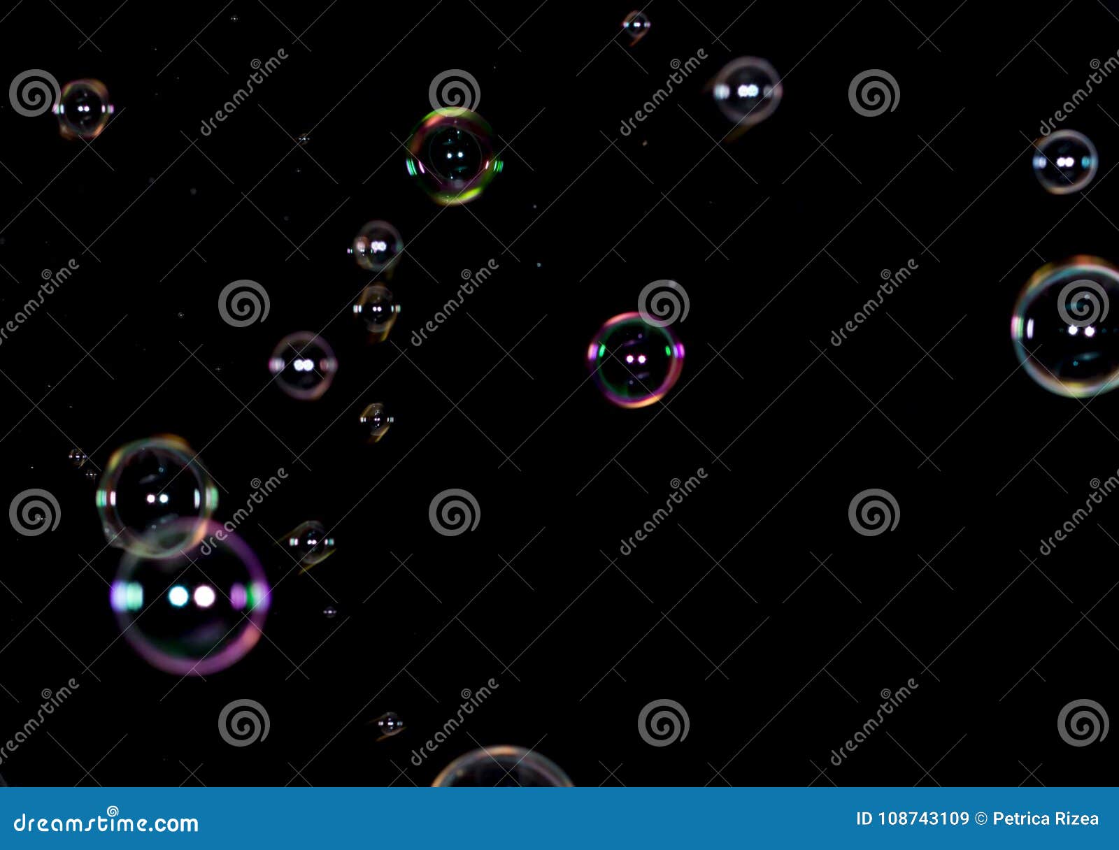 Abstract Bubble on Black Background Stock Image - Image of background ...