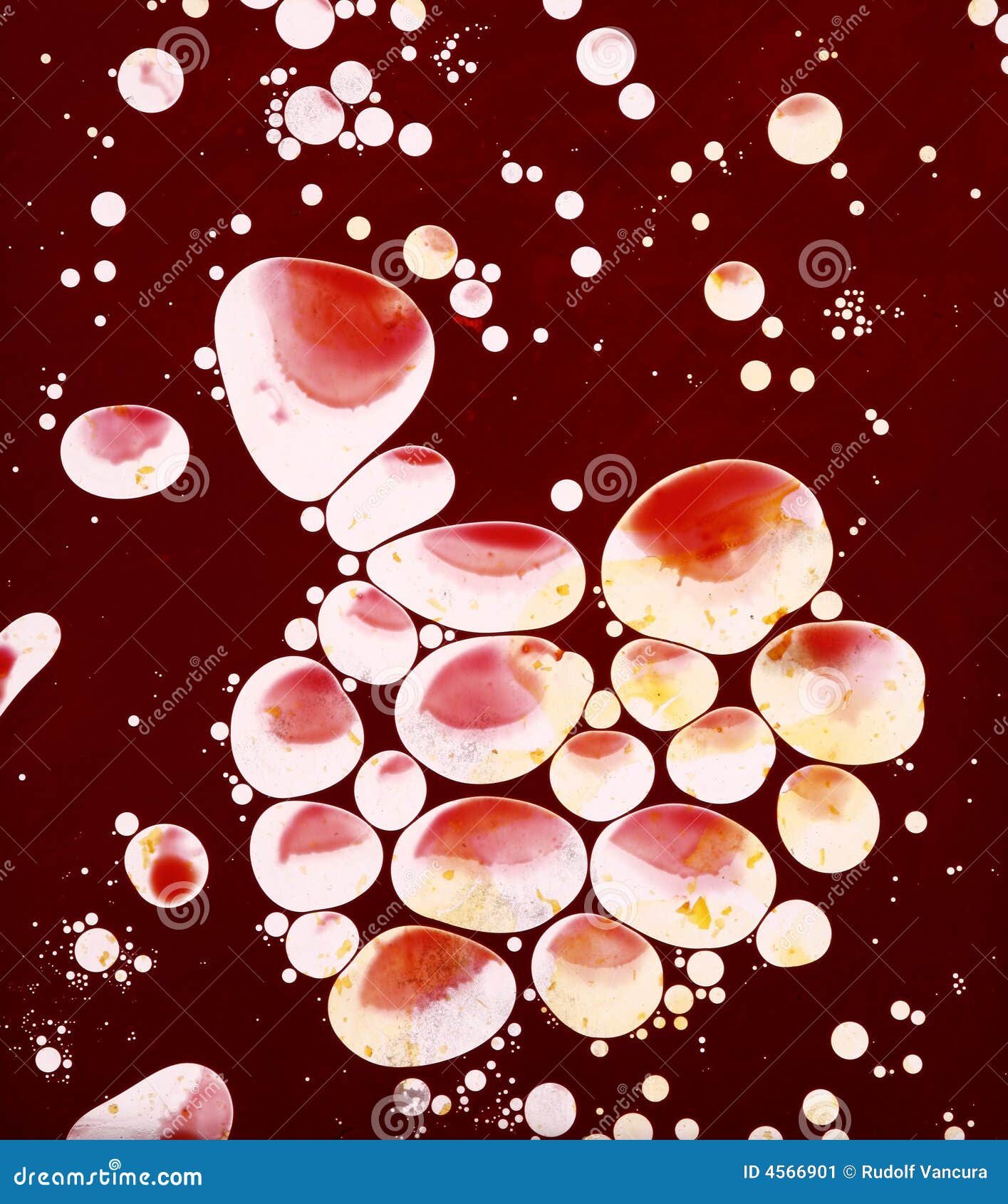 Abstract Bubbles in Red Paint Stock Image - Image of dollop, fizzes ...