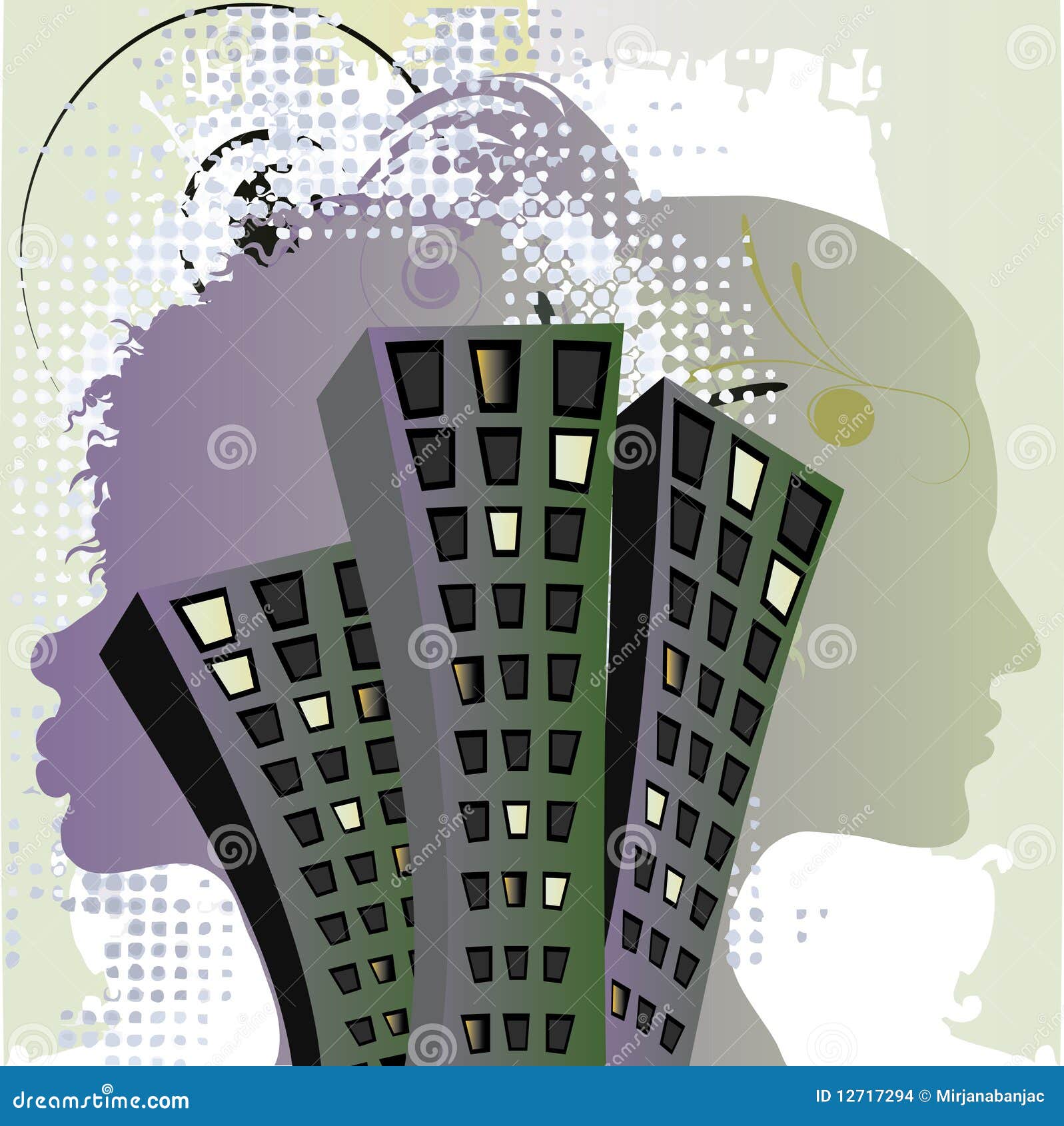 Abstract building stock vector. Illustration of blemish - 12717294