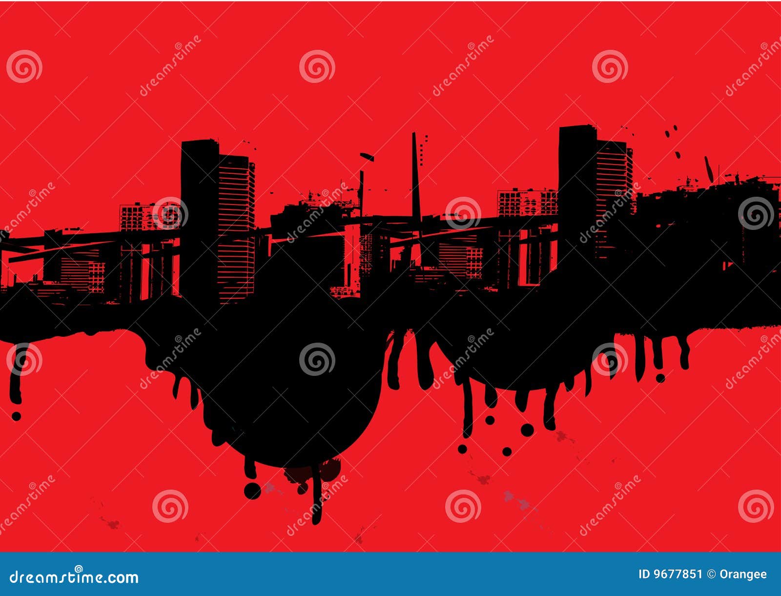 Grunge city skyline stock vector. Illustration of graphics - 9677851