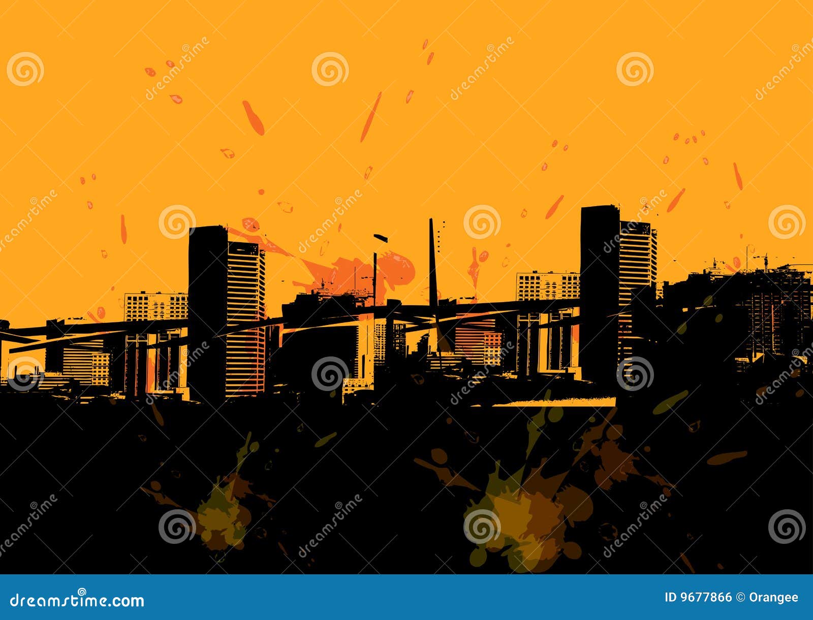Grunge city skyline stock vector. Illustration of symbol - 9677866