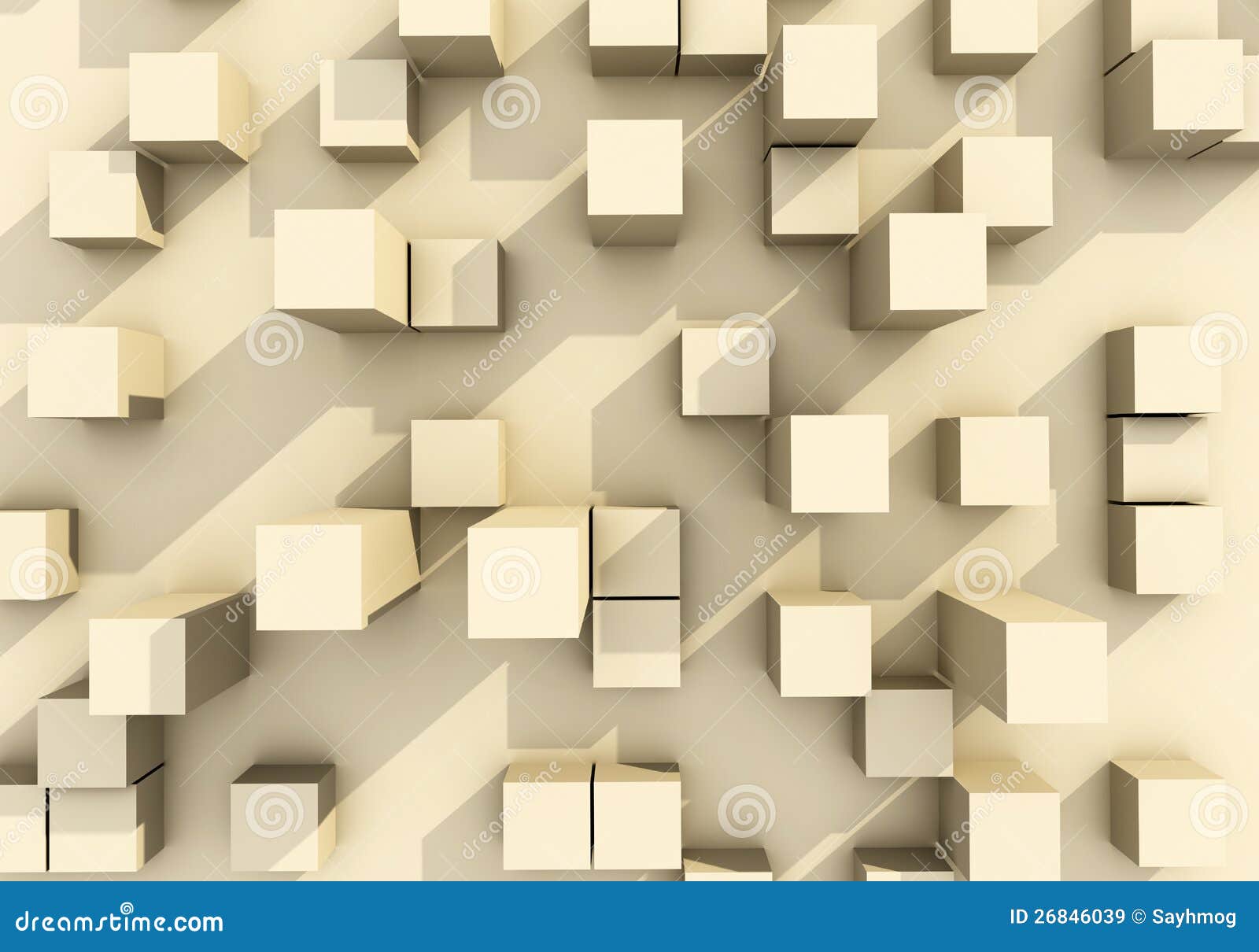 Abstract of building box stock illustration. Illustration of render ...