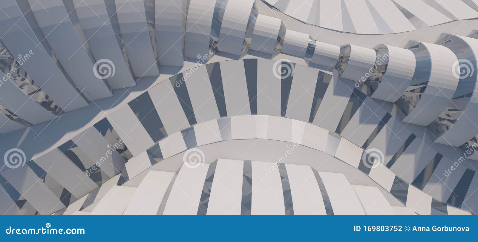 Architecture Background Curved Arched Structures Building Top View 3d ...