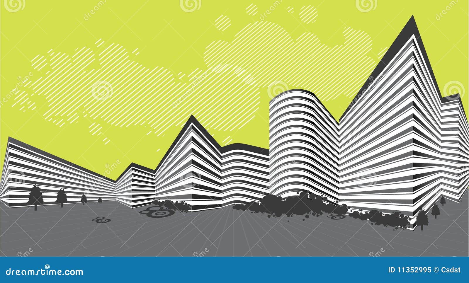 Abstract Building Landscape Stock Vector - Illustration of building ...