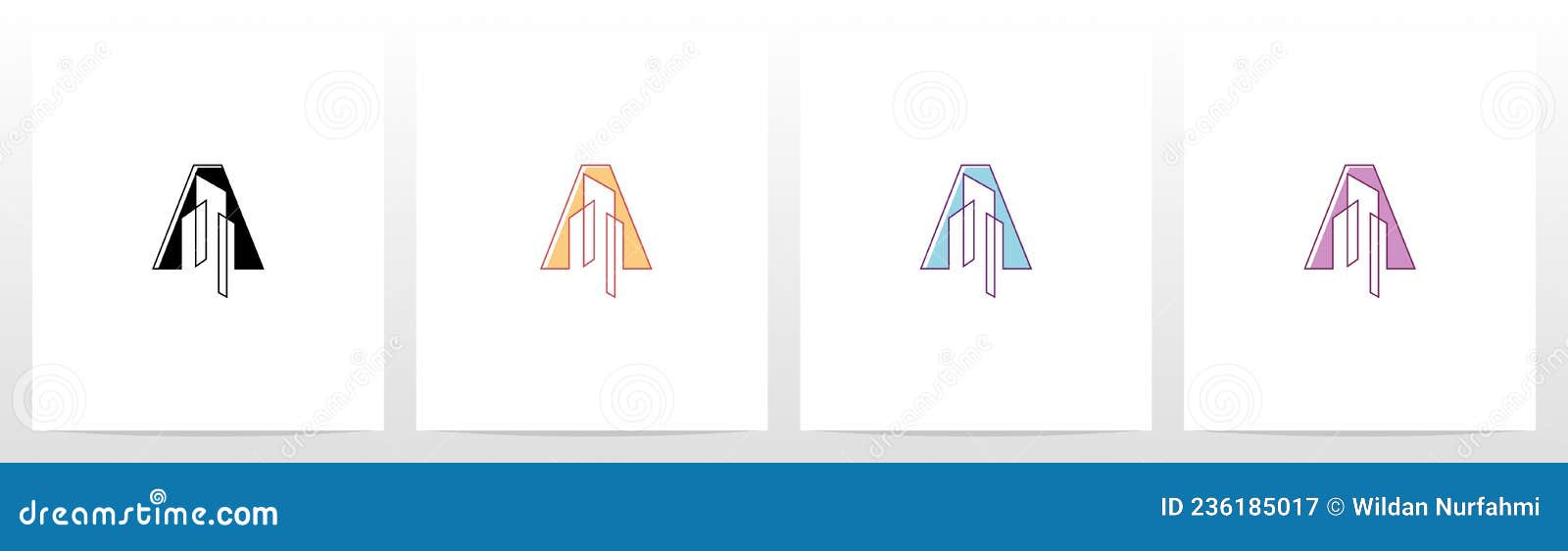 Abstract Building on Letter Logo Design a Stock Vector - Illustration ...