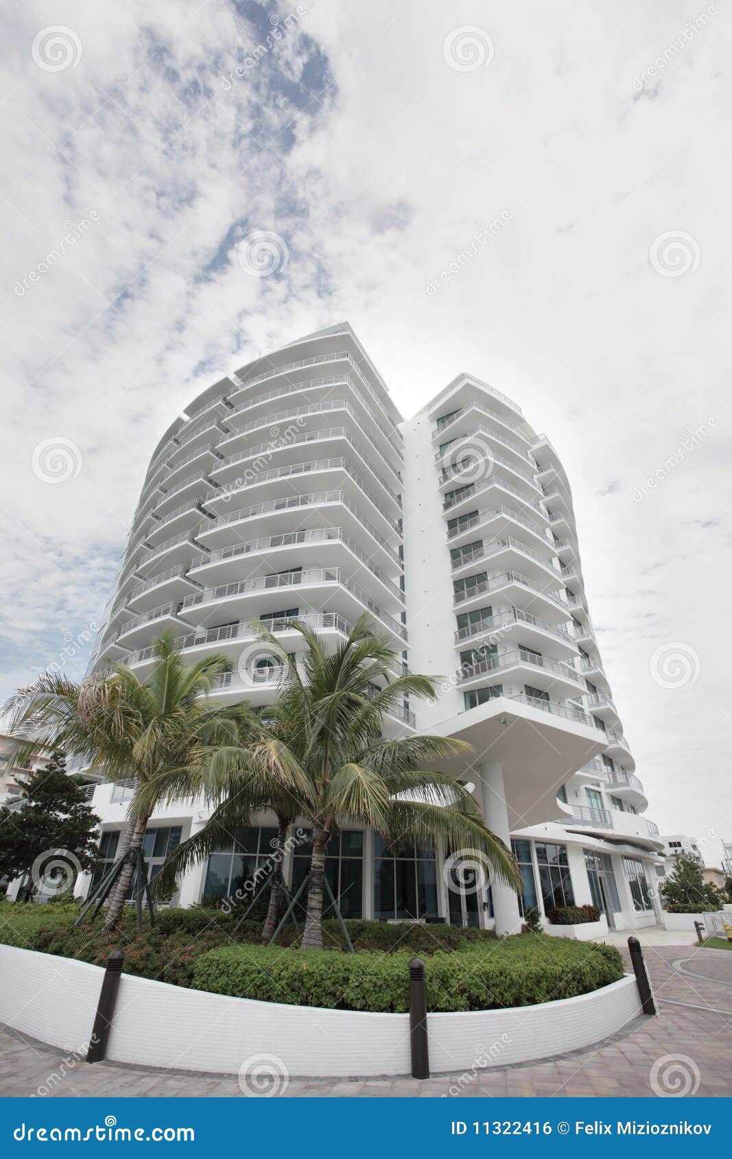 Abstract Building with Palm Trees Stock Photo - Image of color, deco ...