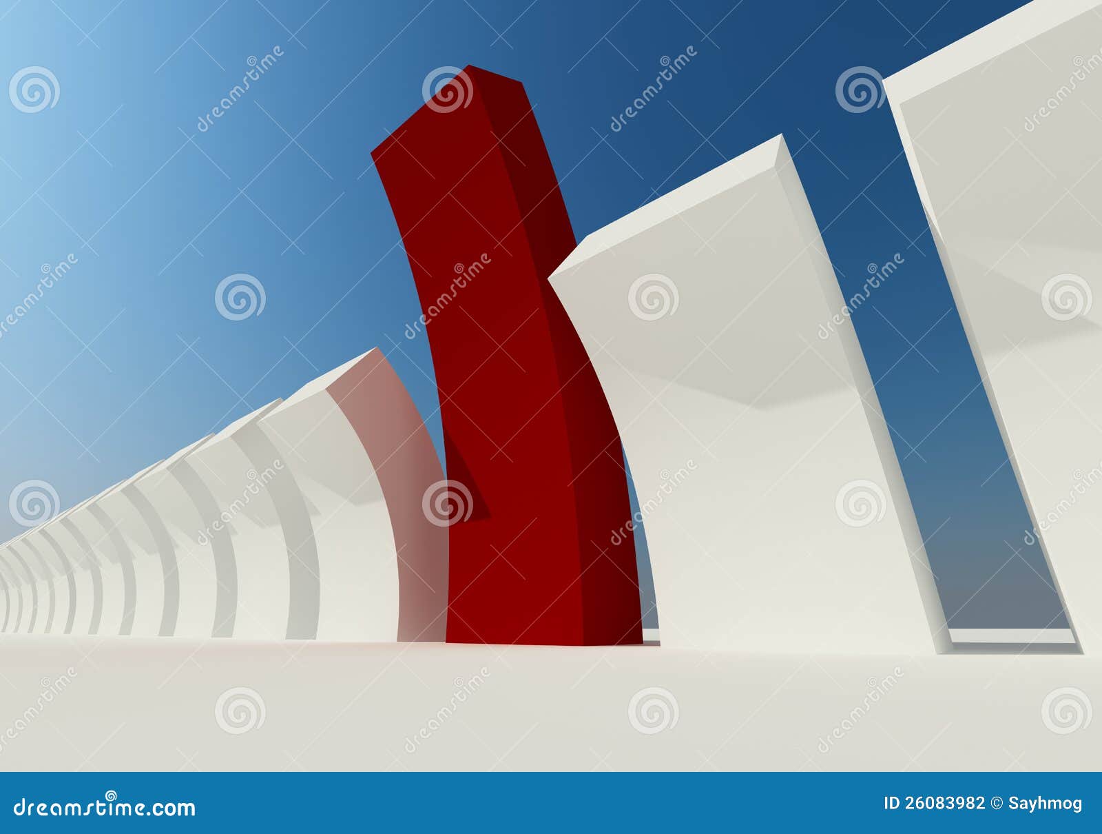 Abstract Building of Red Structure Isolated Stock Illustration ...