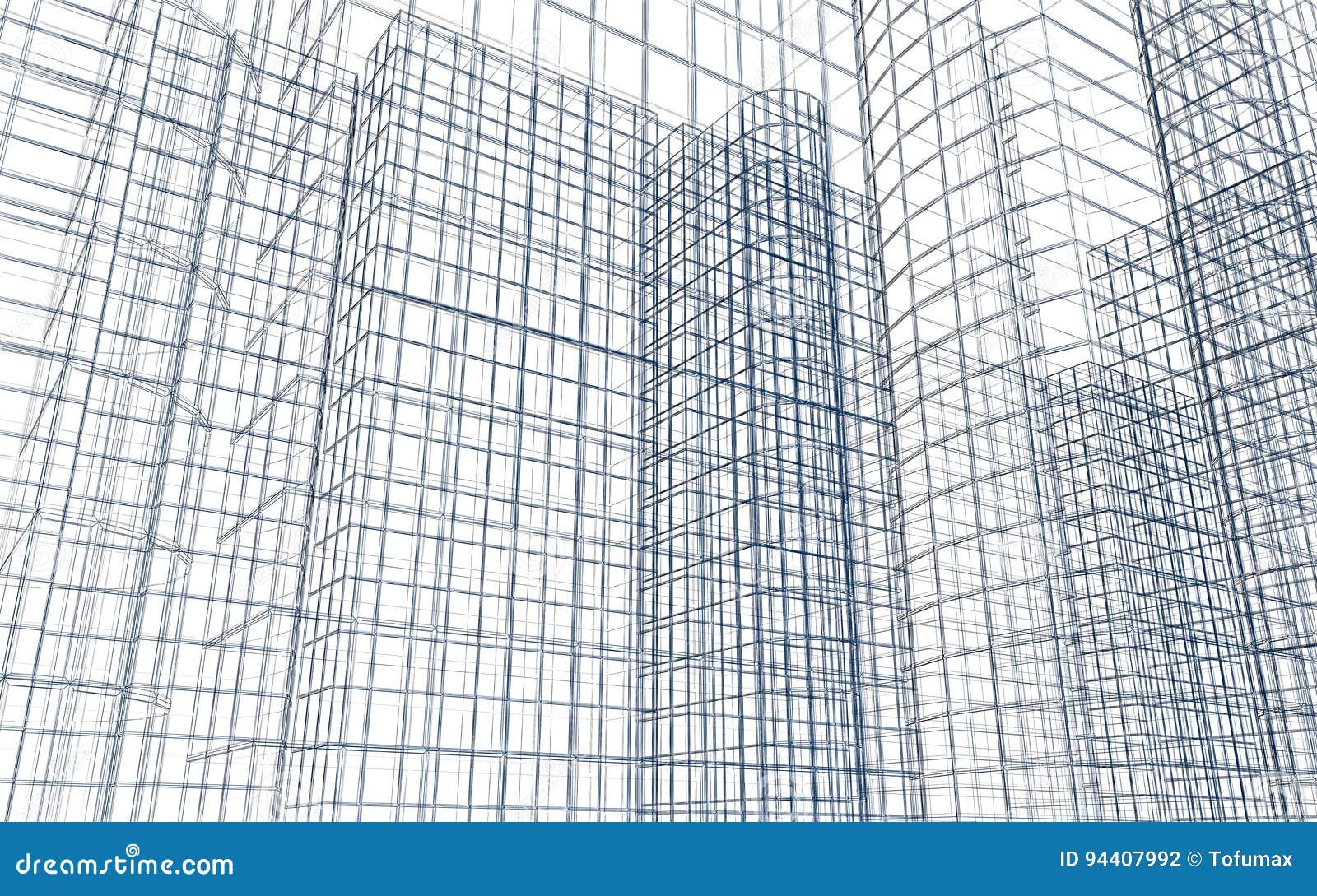 Abstract Building Wireframe Stock Illustration - Illustration of ...