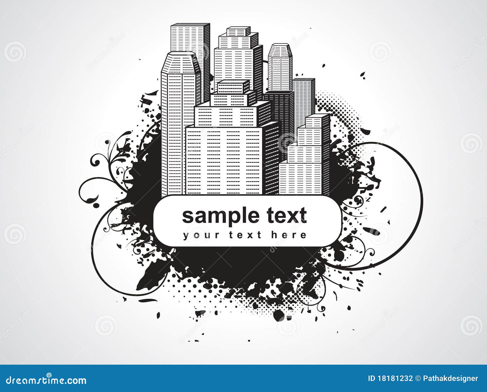 Abstract Buildings with Grunge Stock Vector - Illustration of modern ...