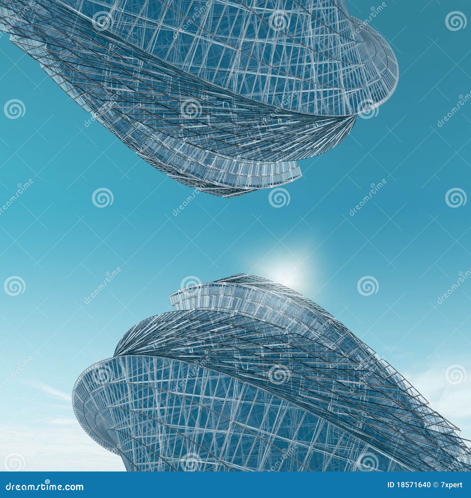 Abstract Buildings Opposite Stock Illustration - Illustration of ...