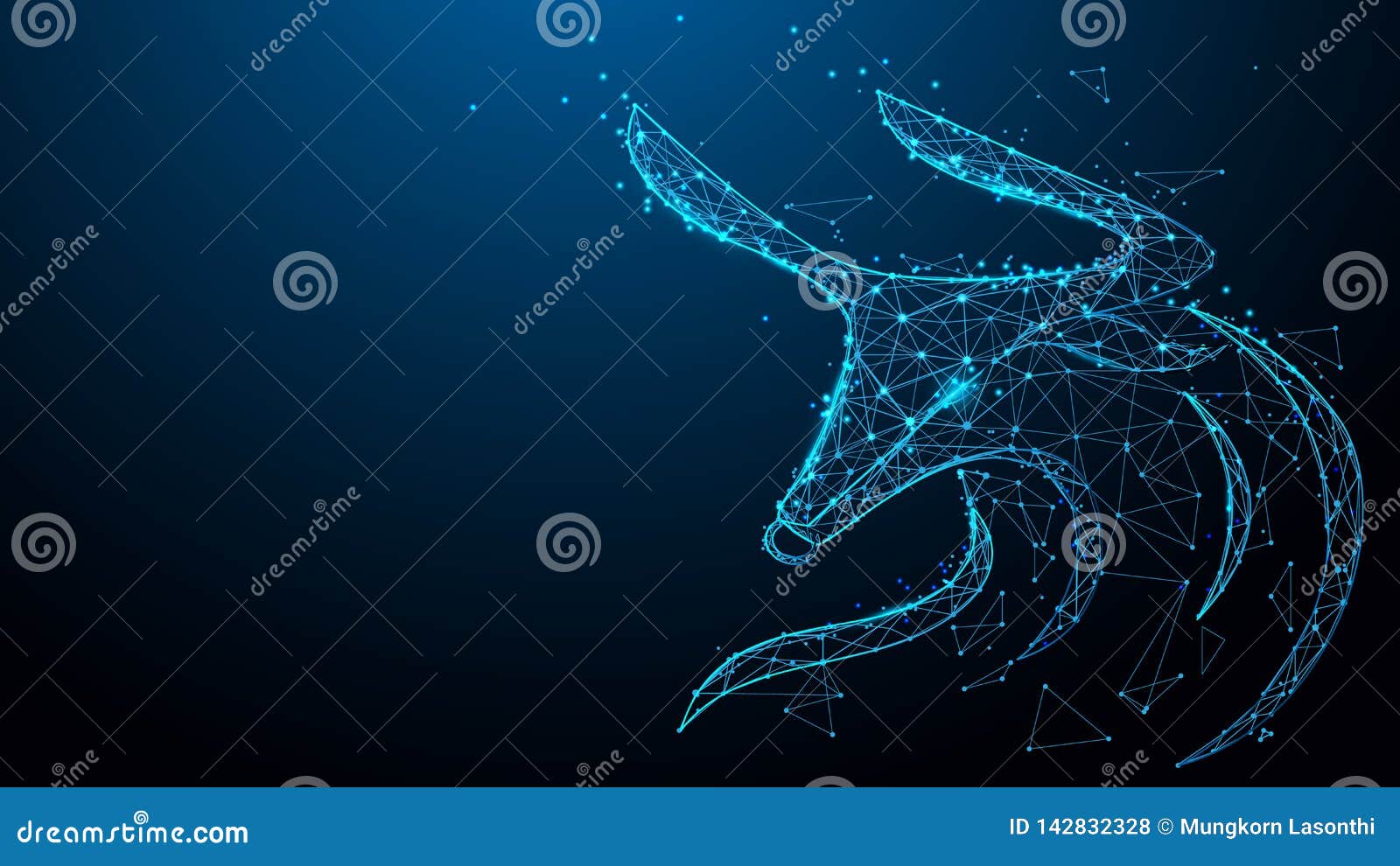 Abstract Bull Head from Lines, Triangles and Particle Style Design ...
