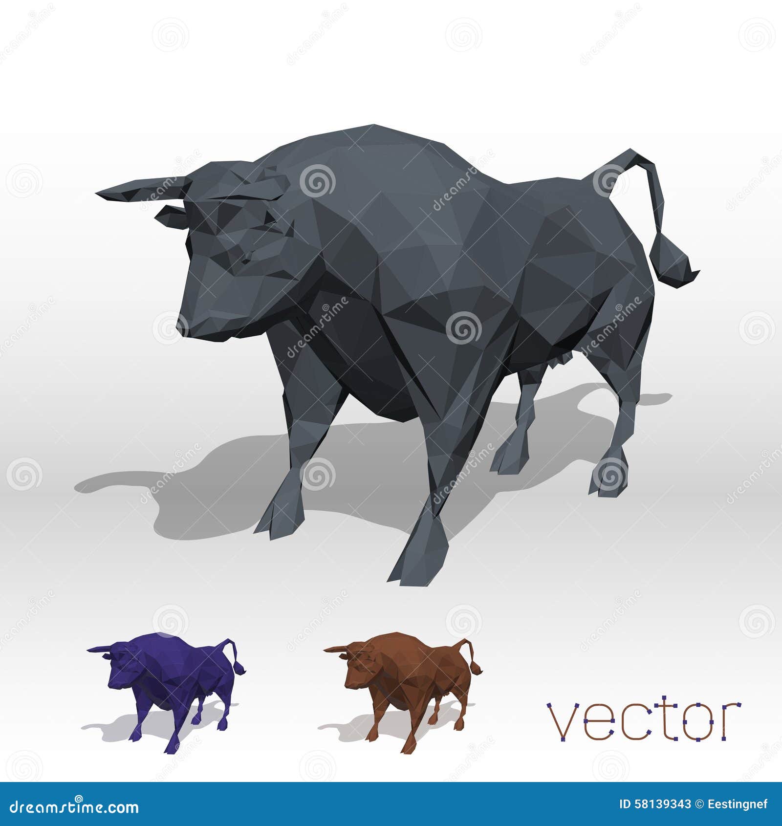 Abstract bull polygonal stock vector. Illustration of farm - 58139343