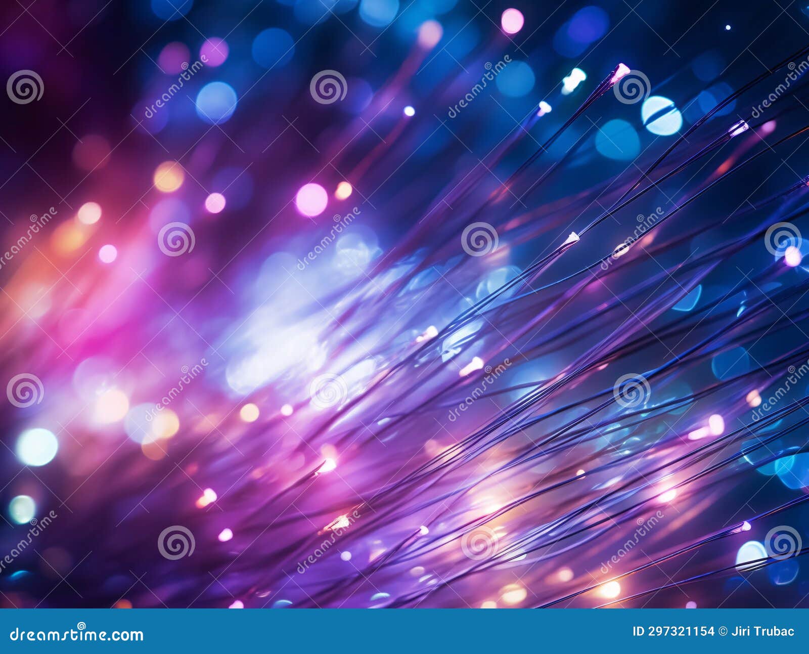 Abstract Bundle of Light Cables, Close-up View. Stock Illustration ...