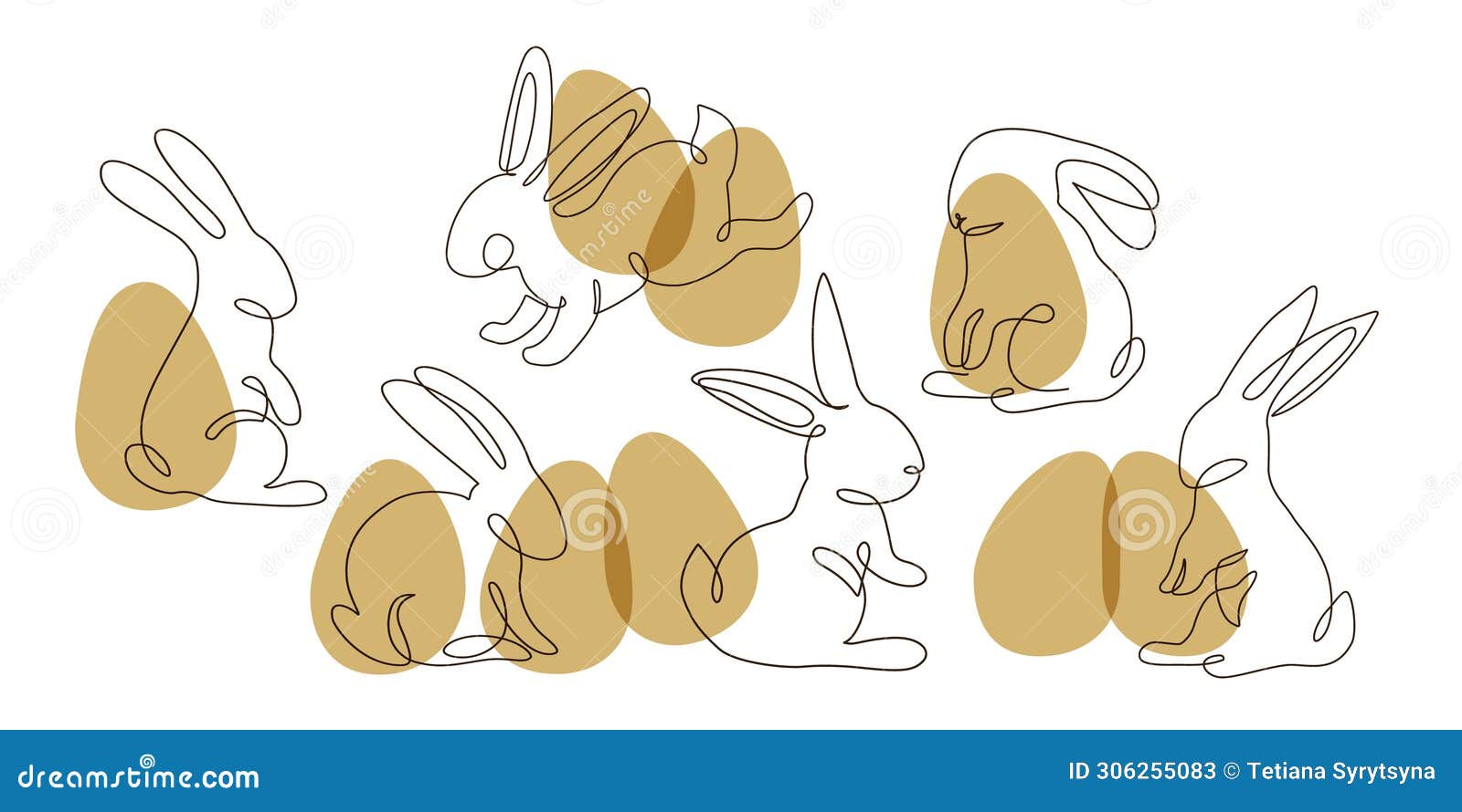Rabbit Continuous Line Drawing Calligraph Line Style Vector ...