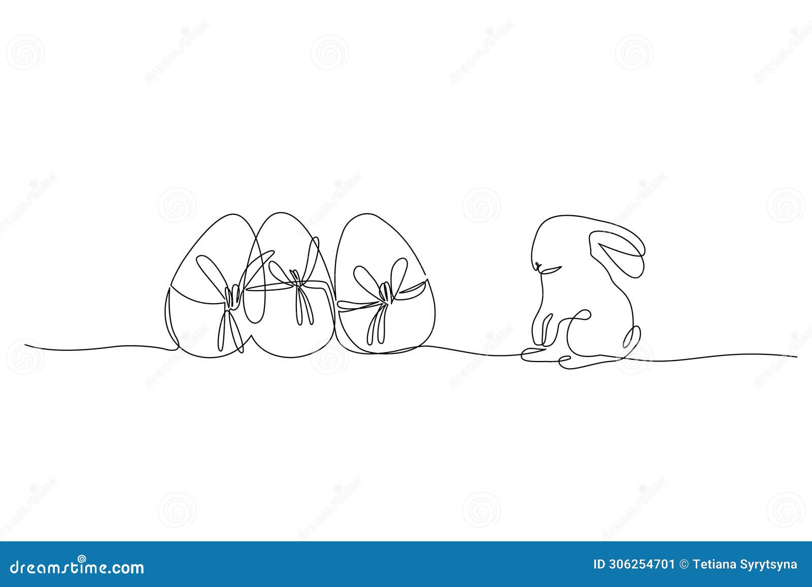 Rabbit Continuous One Line Art Drawing Vector Illustration ...