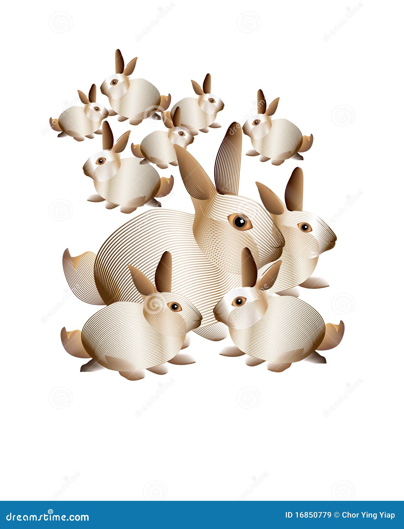 Abstract bunny rabbits stock vector. Illustration of astrology - 16850779