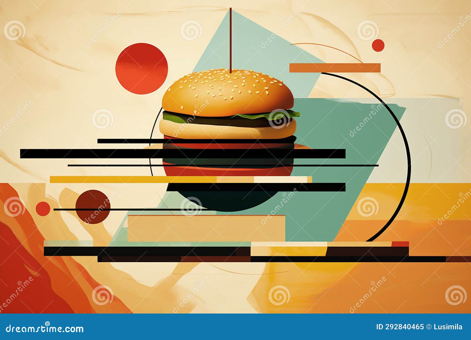 Abstract burger poster stock illustration. Illustration of template ...