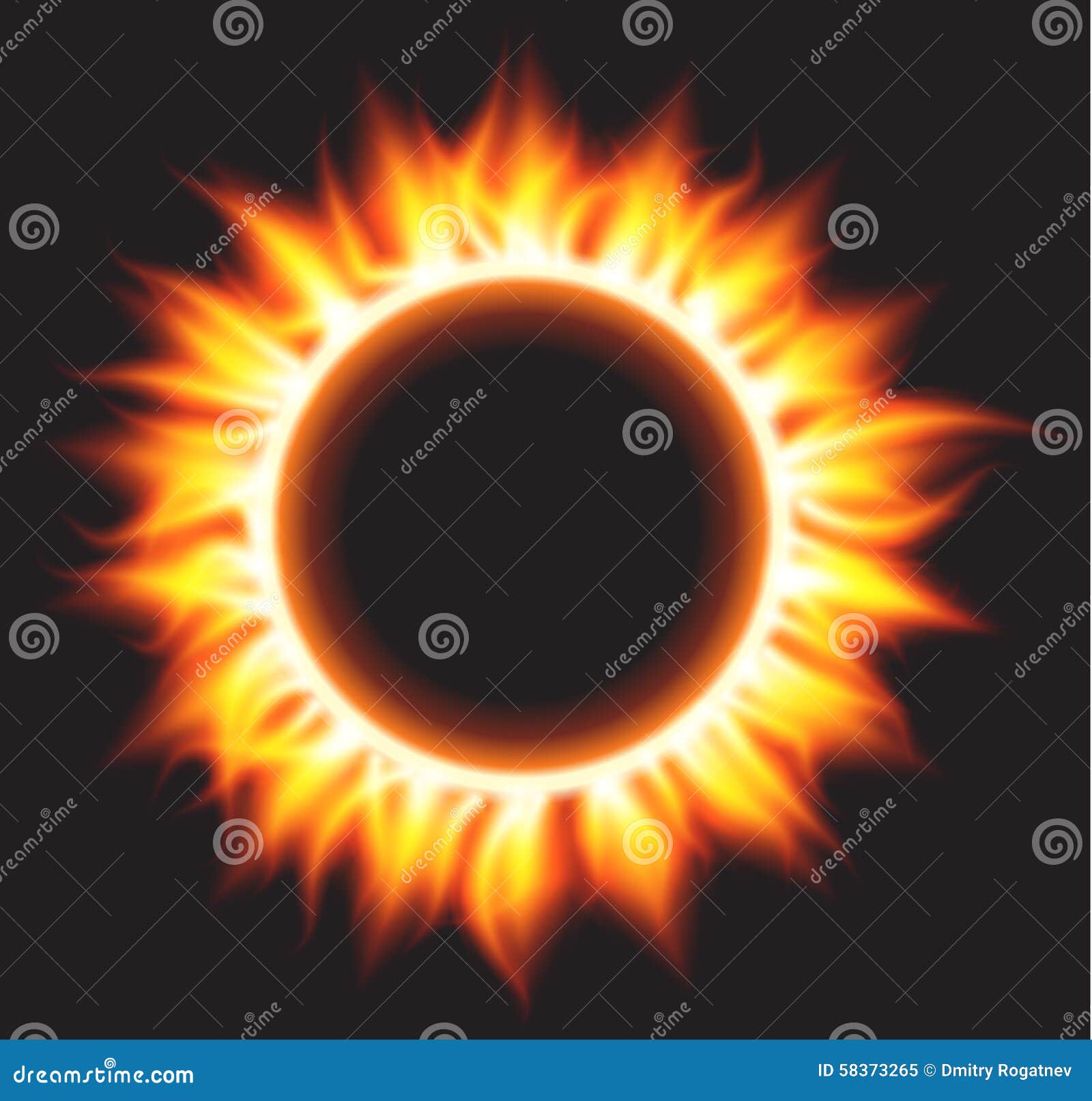 Abstract Burning Fire Circle Stock Vector - Illustration of campfire ...